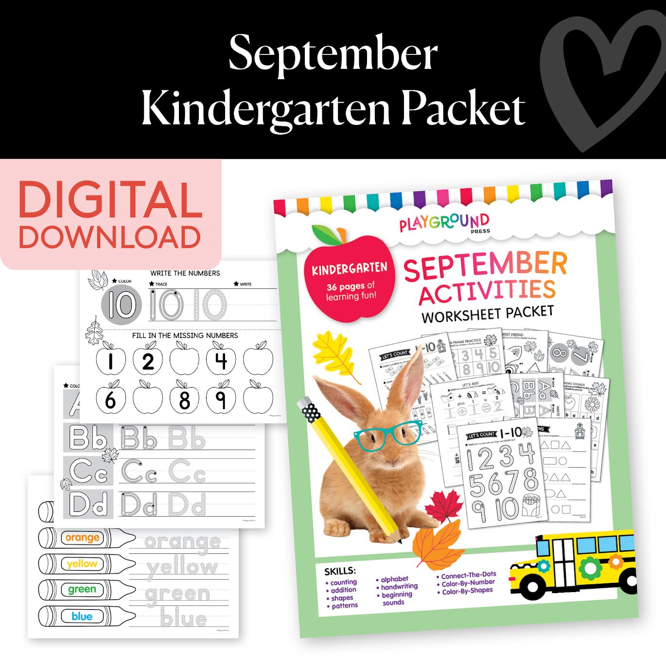 September Kindergarten No Prep Printables & Activities – Schoolgirl Style