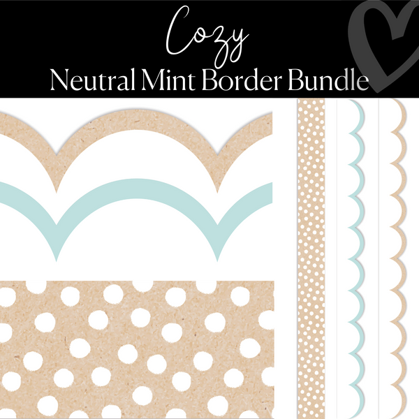 Neutral Mint Border Bundle | Bulletin Board Borders | Schoolgirl Style