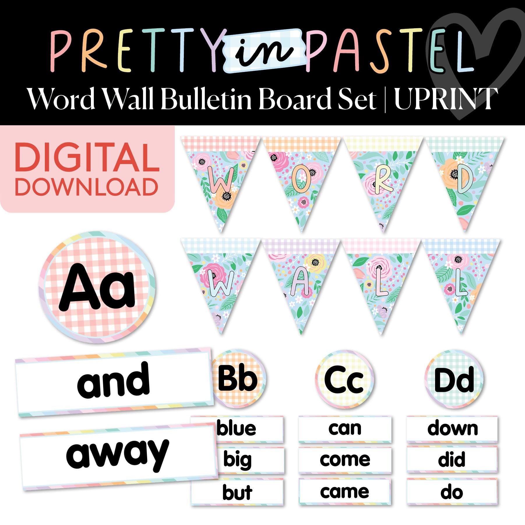 Printable Pastel Word Wall | Pretty in Pastel – Schoolgirl Style