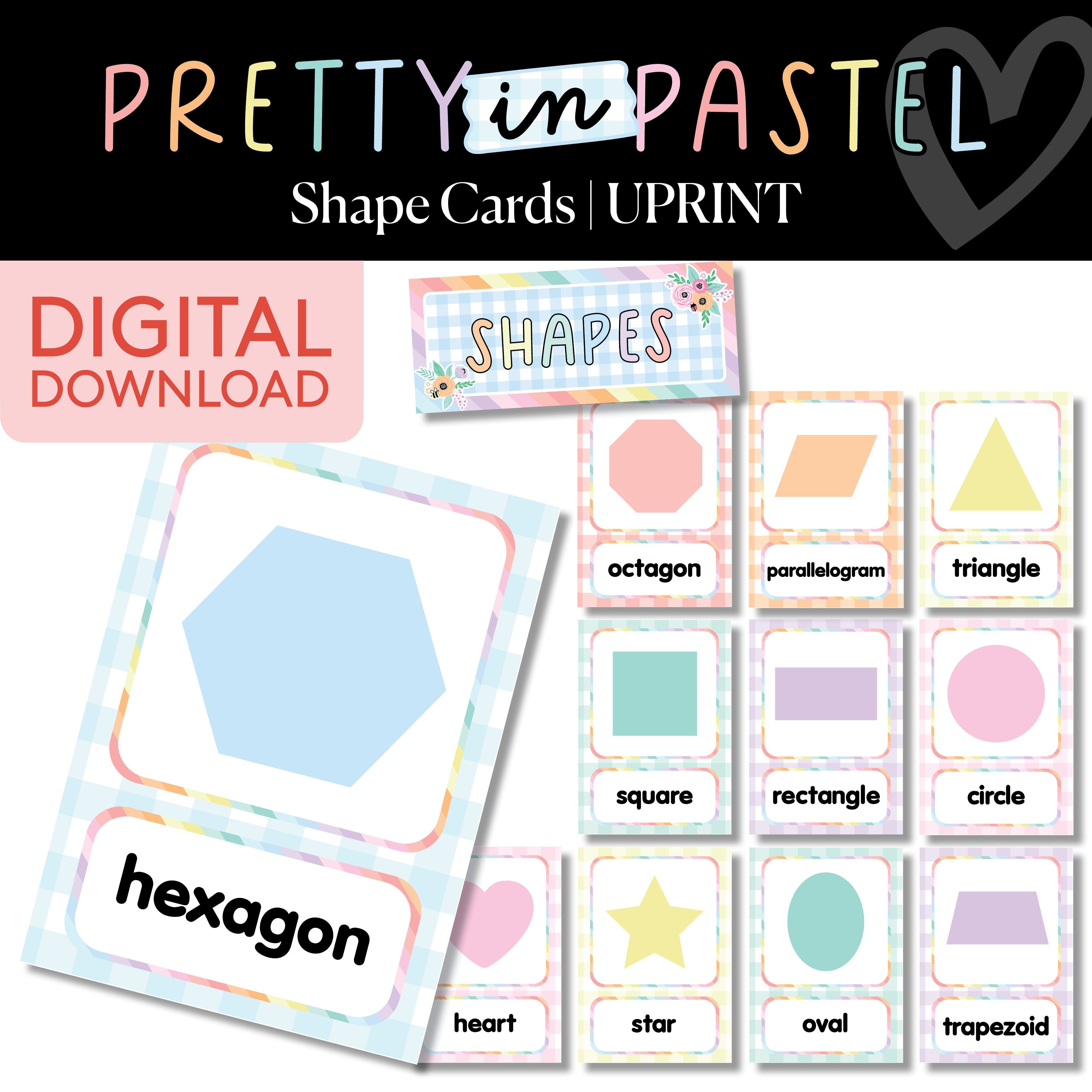 Printable Pastel Shape Cards | Pretty in Pastel – Schoolgirl Style