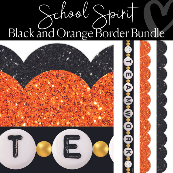 Black and Orange Border Bundle | Bulletin Board Borders | Schoolgirl S ...
