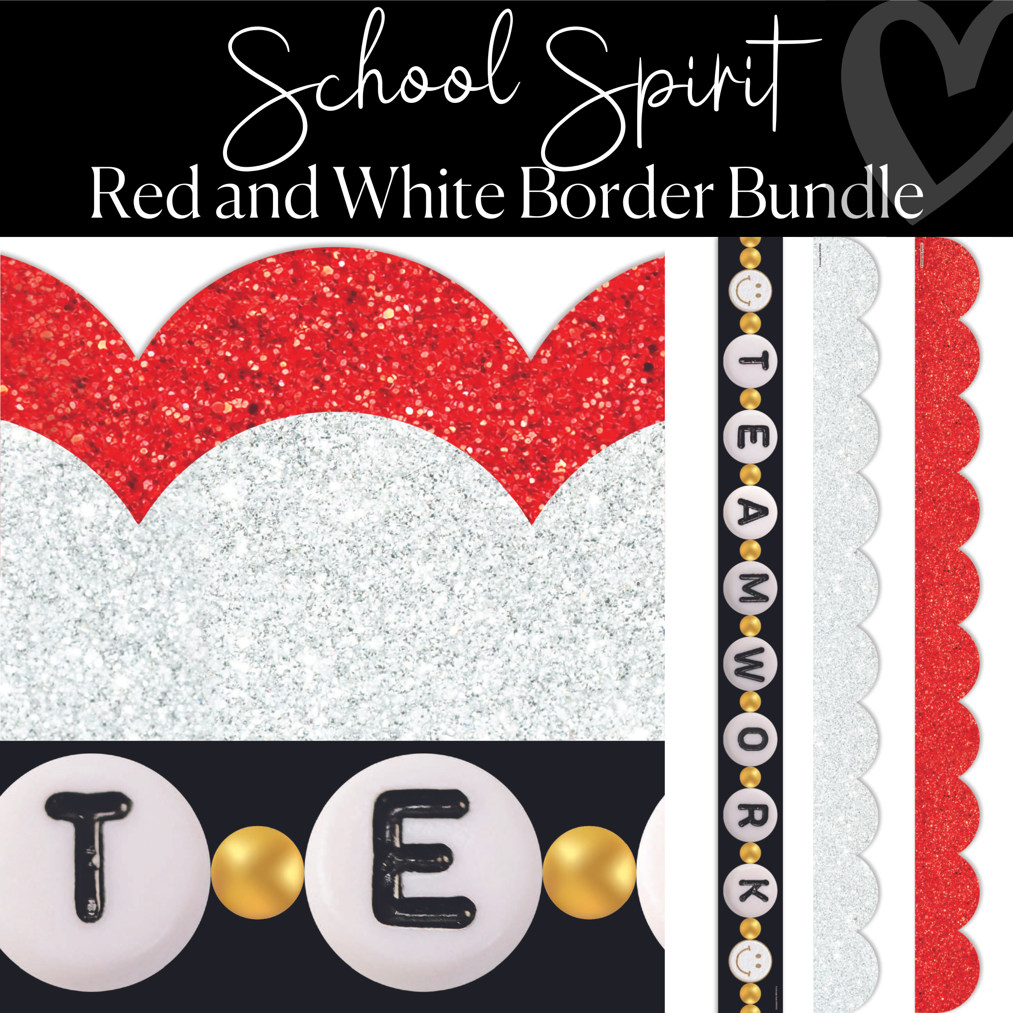 Red and White Bulletin Border Bundle | School Spirit – Schoolgirl Style