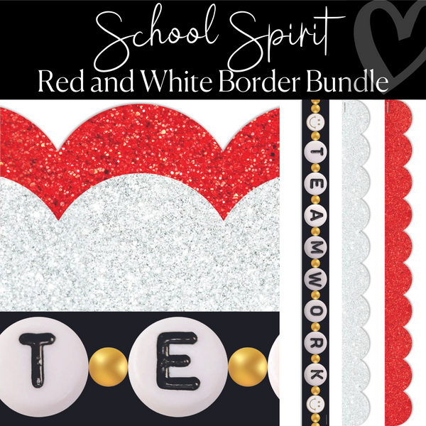 Red and White Border Bundle | Bulletin Board Borders | Schoolgirl Styl ...