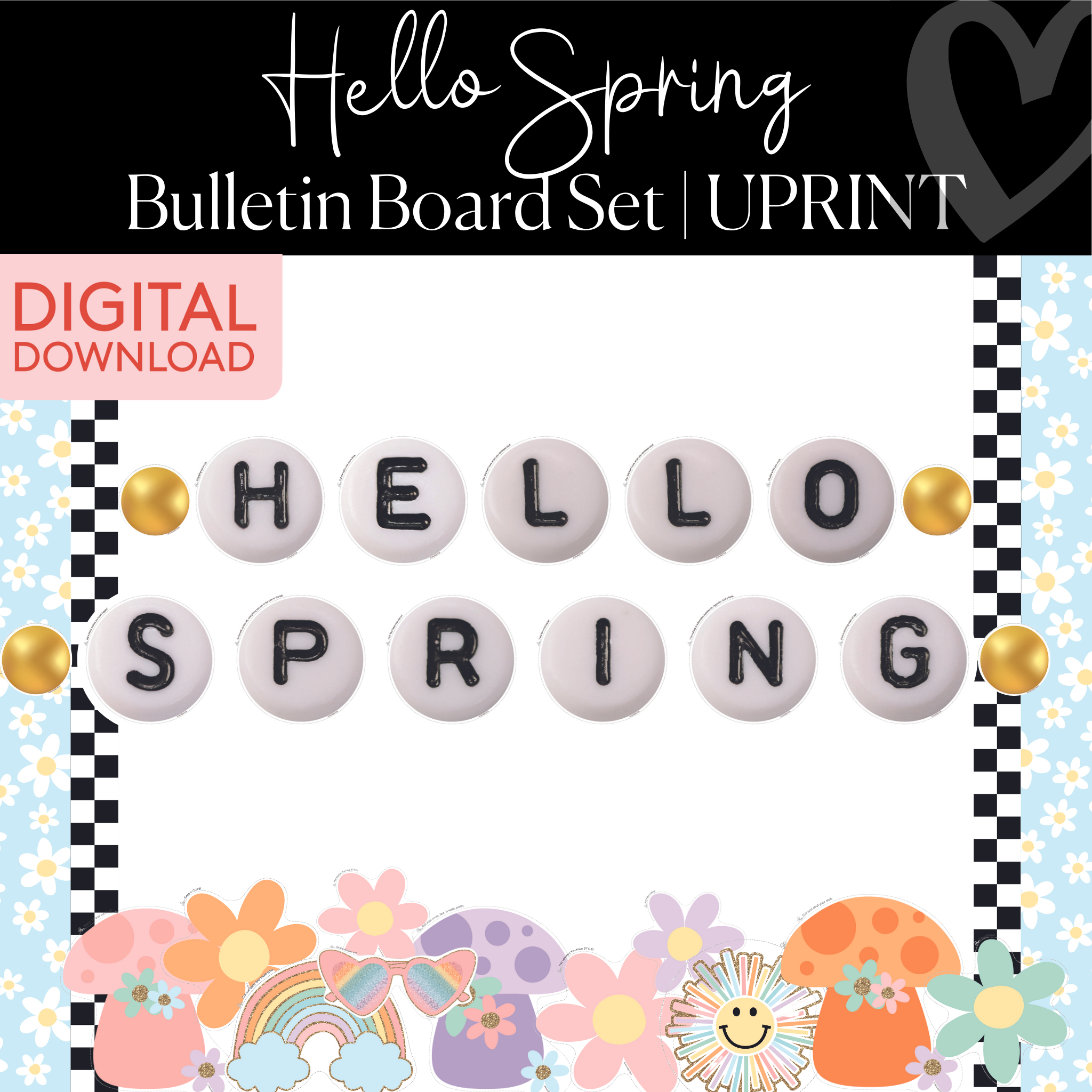 Hello Spring Printable Bulletin Board Set – Schoolgirl Style