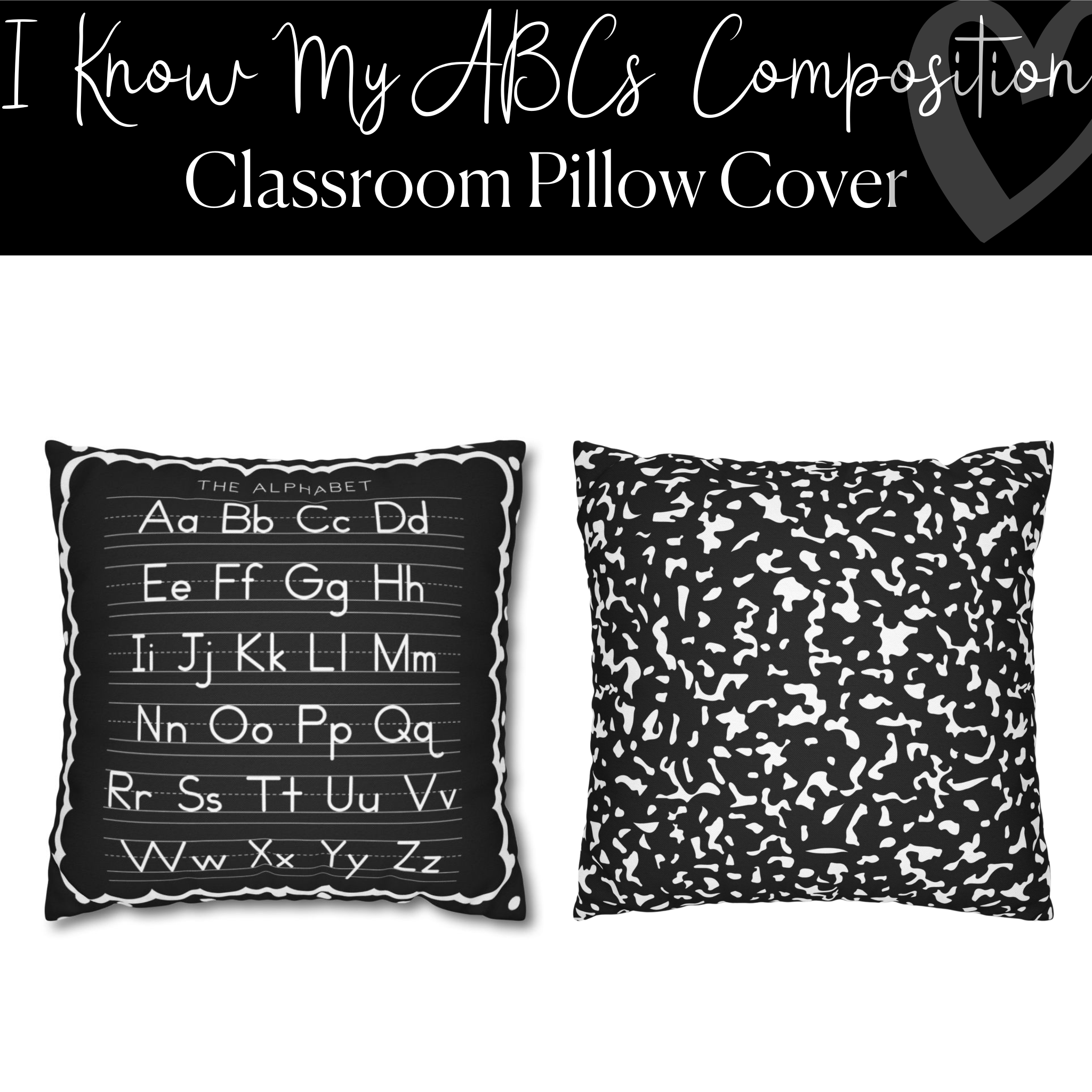 I Know My ABCs Composition Pillow Cover – Schoolgirl Style