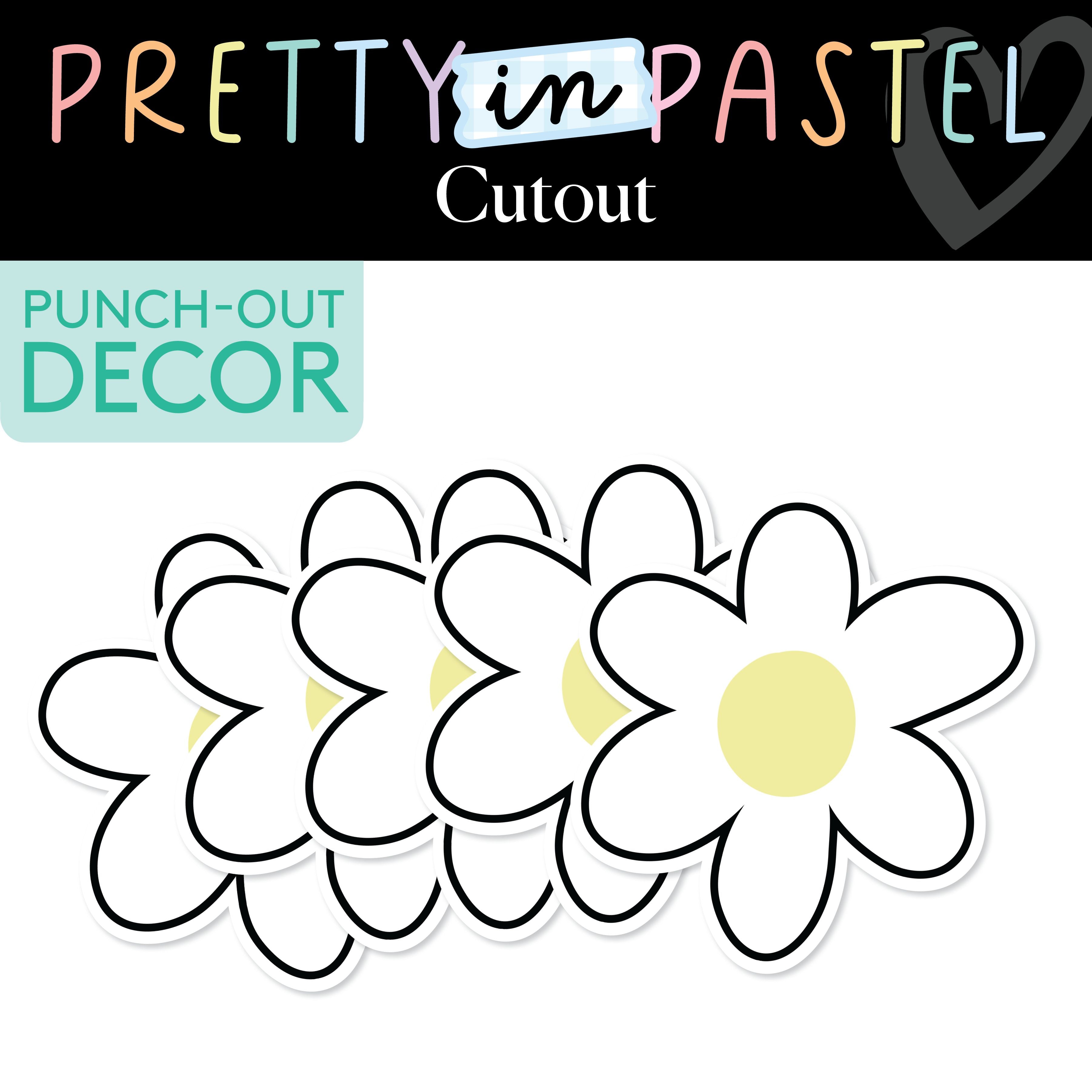 Pastel Daisy Bulletin Board Cutouts | Pretty in Pastel – Schoolgirl Style