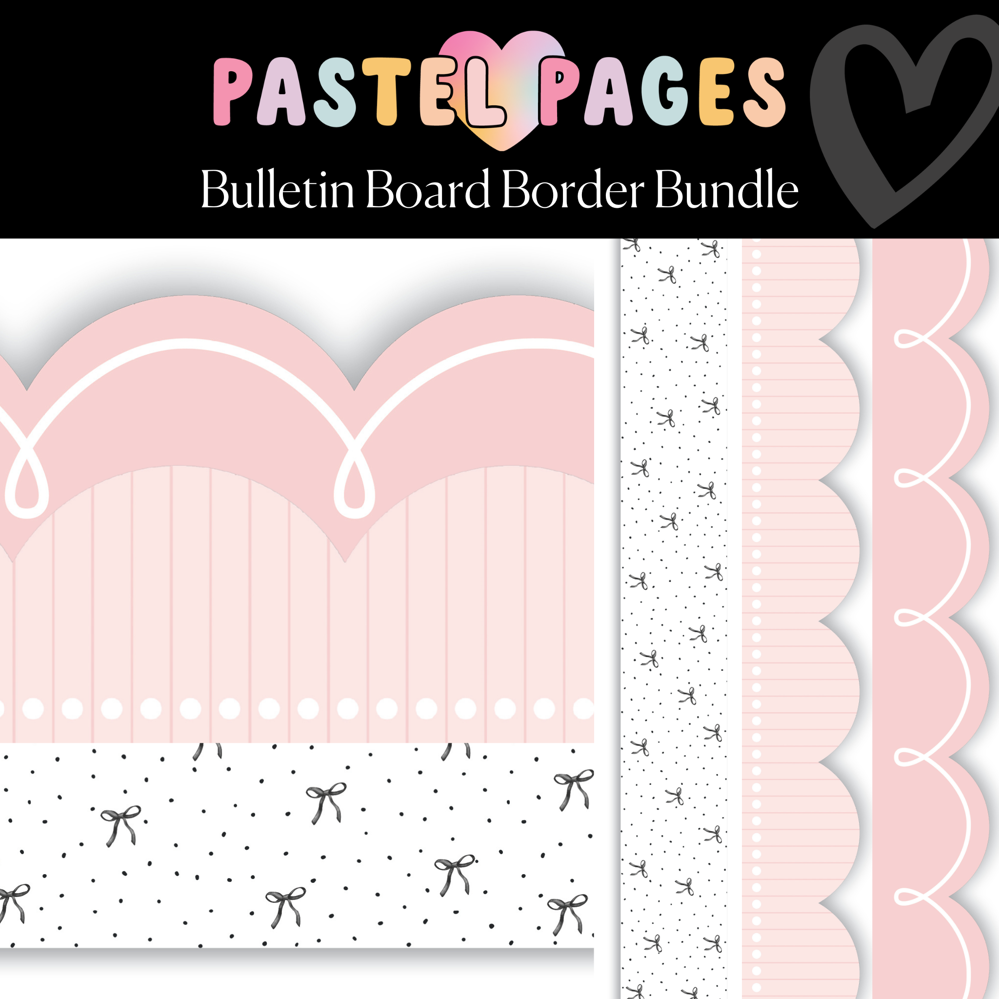 Pages & Polka Dots Bulletin Board Border Bundle | Pastel Pages ...