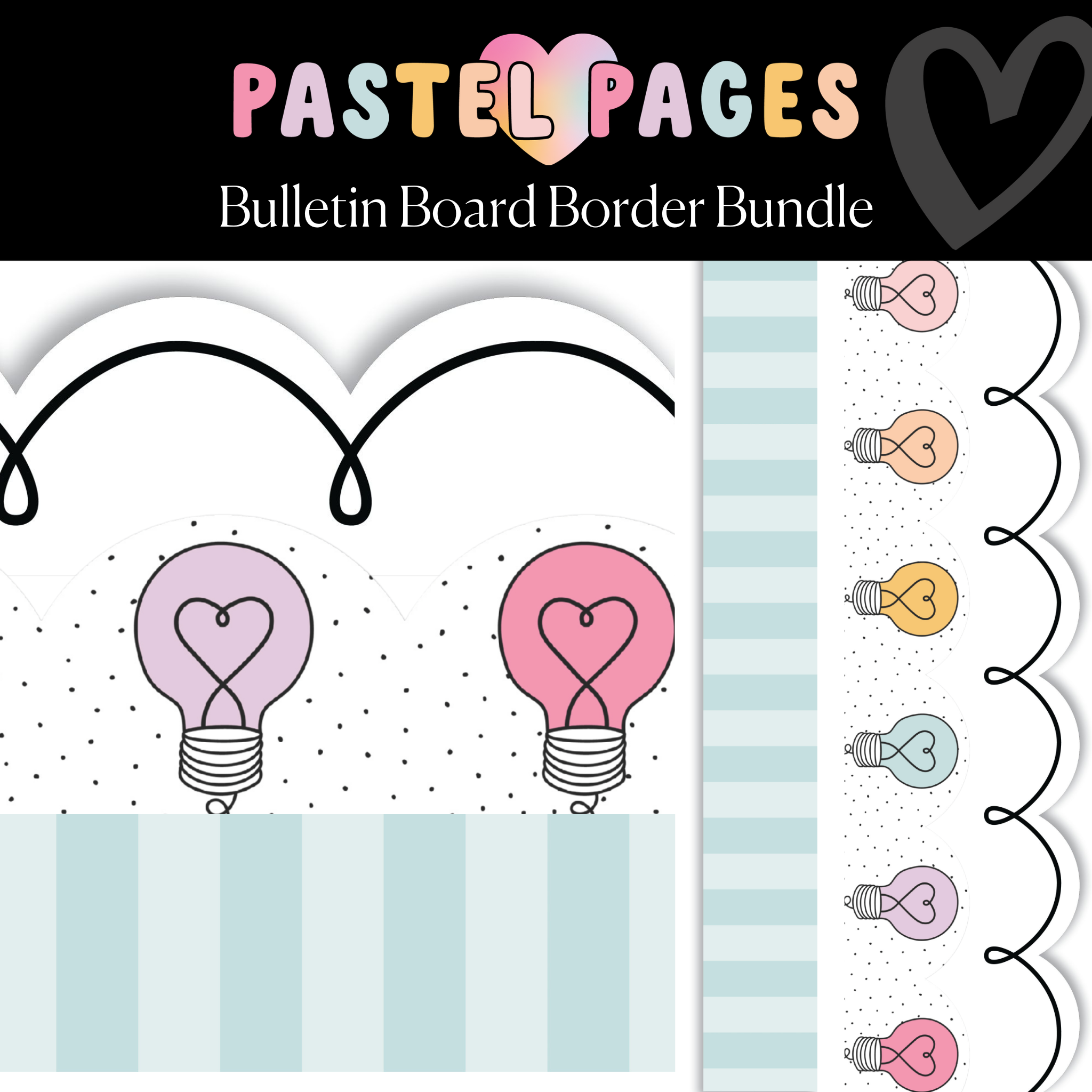 Bright Ideas Only Bulletin Board Border Bundle | Pastel Pages ...