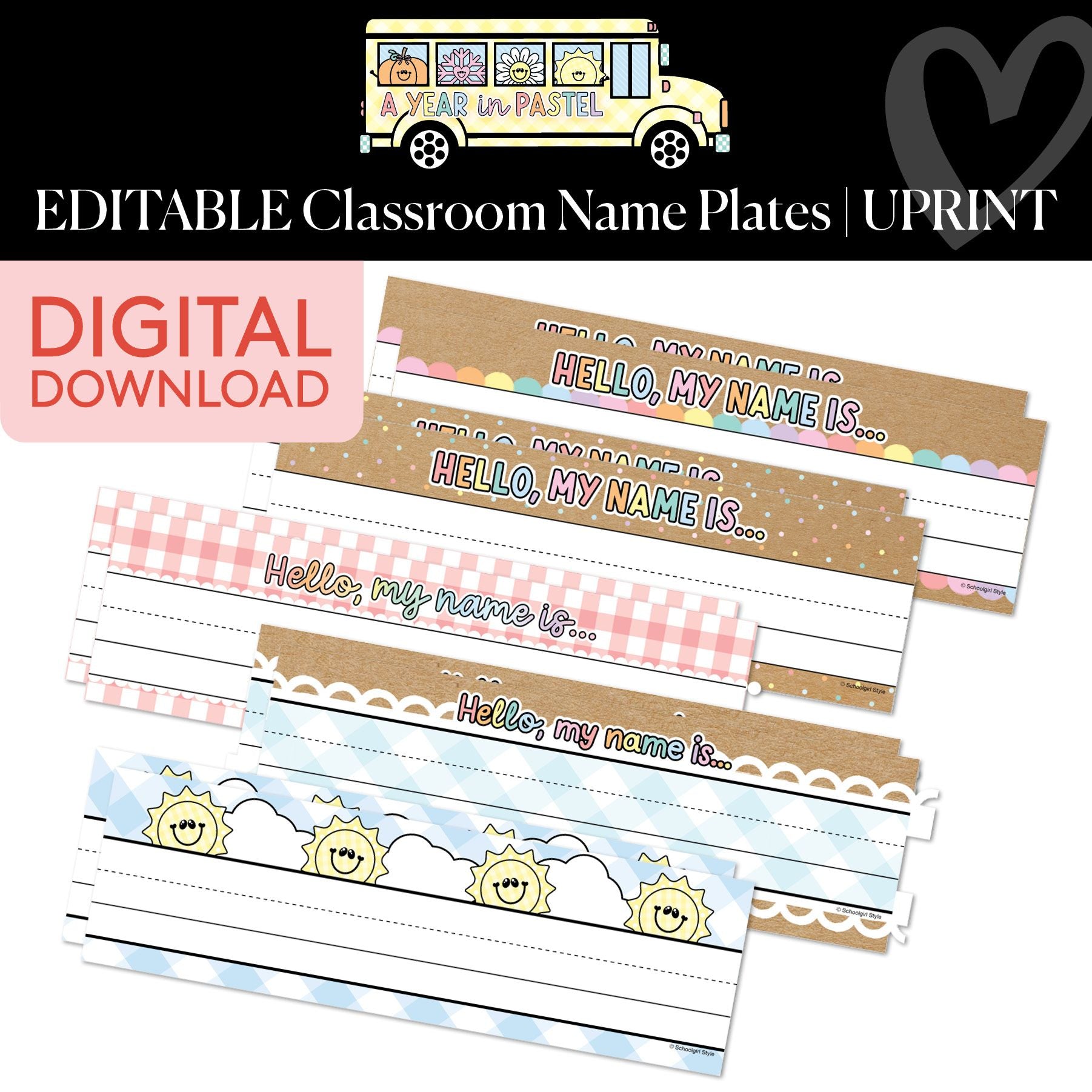 Printable Editable Classroom Name Plates | A Year In Pastel ...