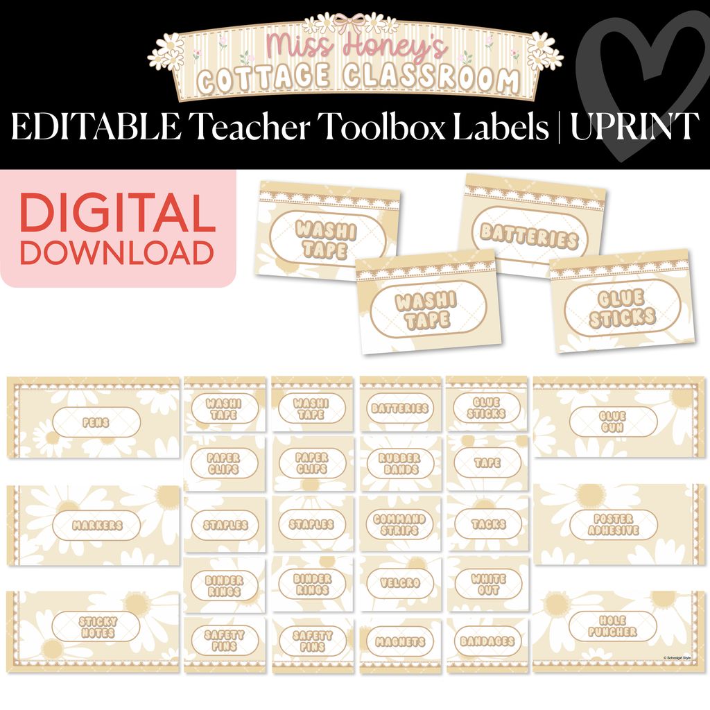 Printable Editable Teacher Toolbox Labels | Miss Honey's Cottage Class ...