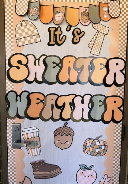 Fall Door Decor | Fall Bulletin Board Set | Sweater Weather | UPRINT ...