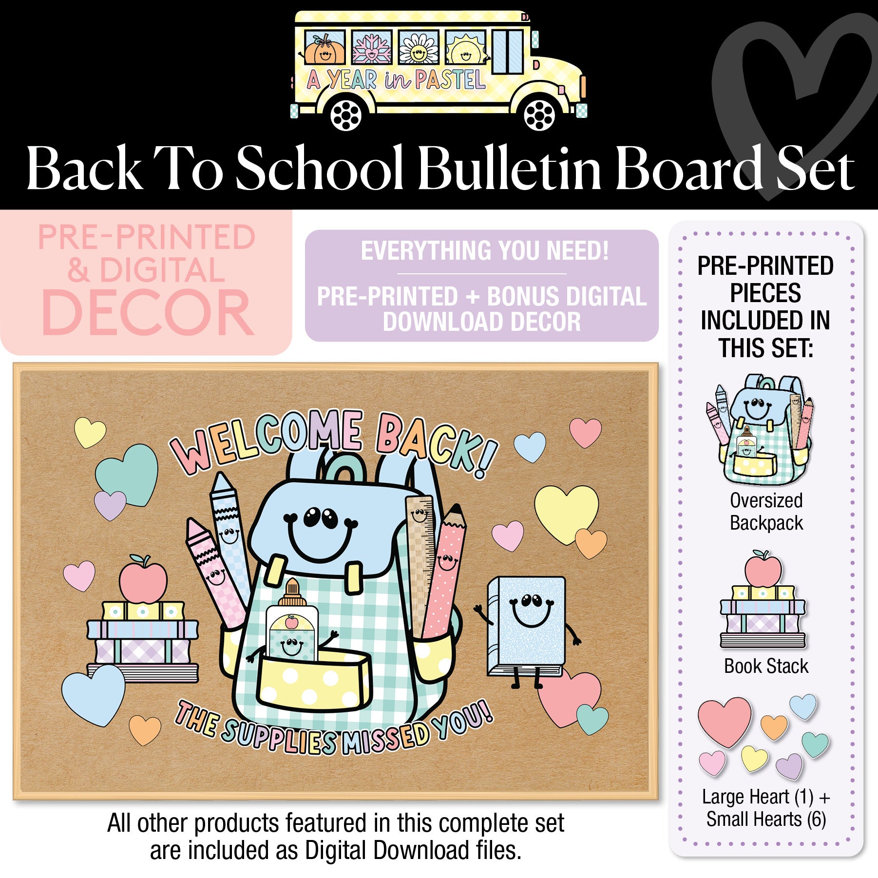 Welcome Back Bulletin Board Set | A Year In Pastel – Schoolgirl Style