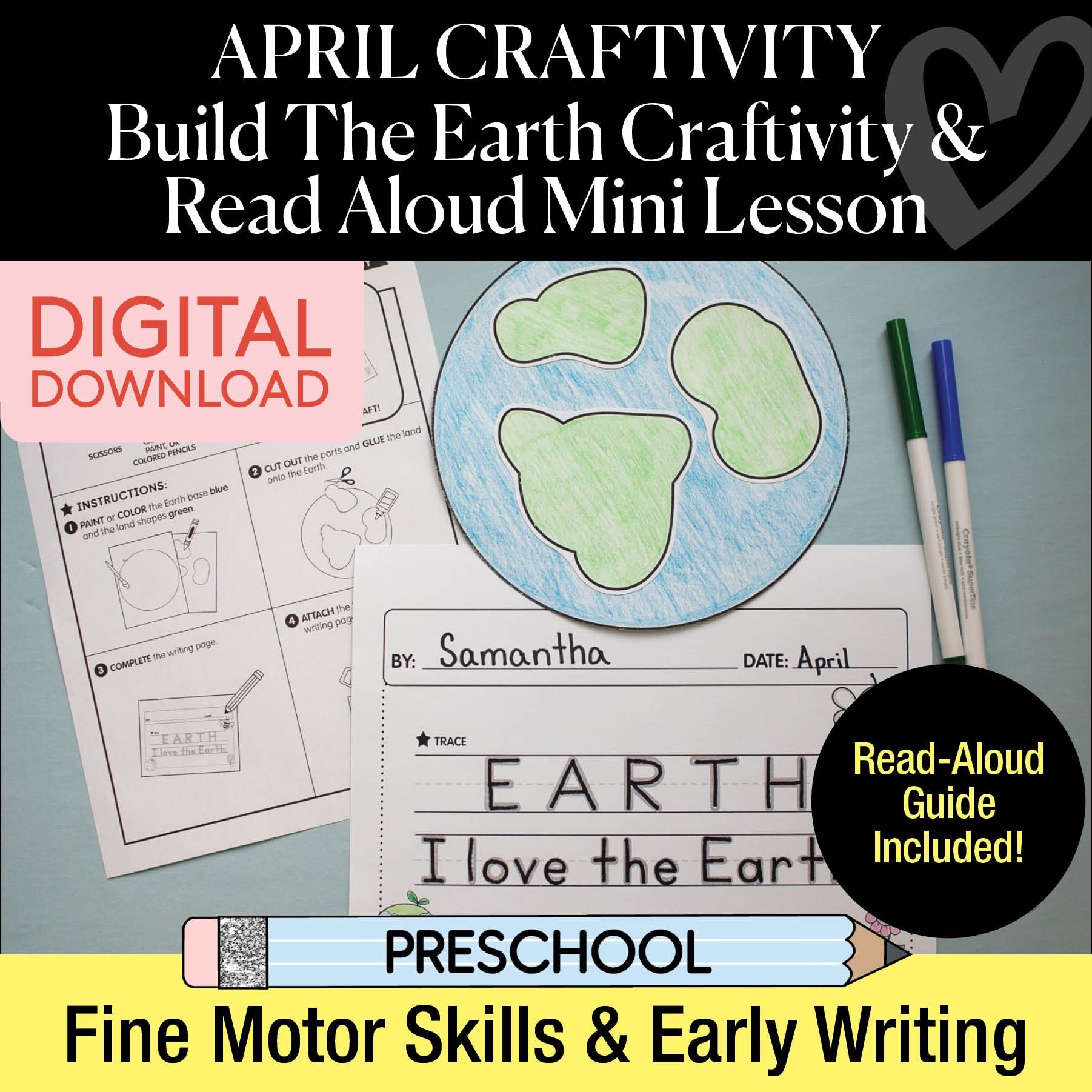 Printable April Build the Earth Craftivity and Read Aloud Mini Lesson ...
