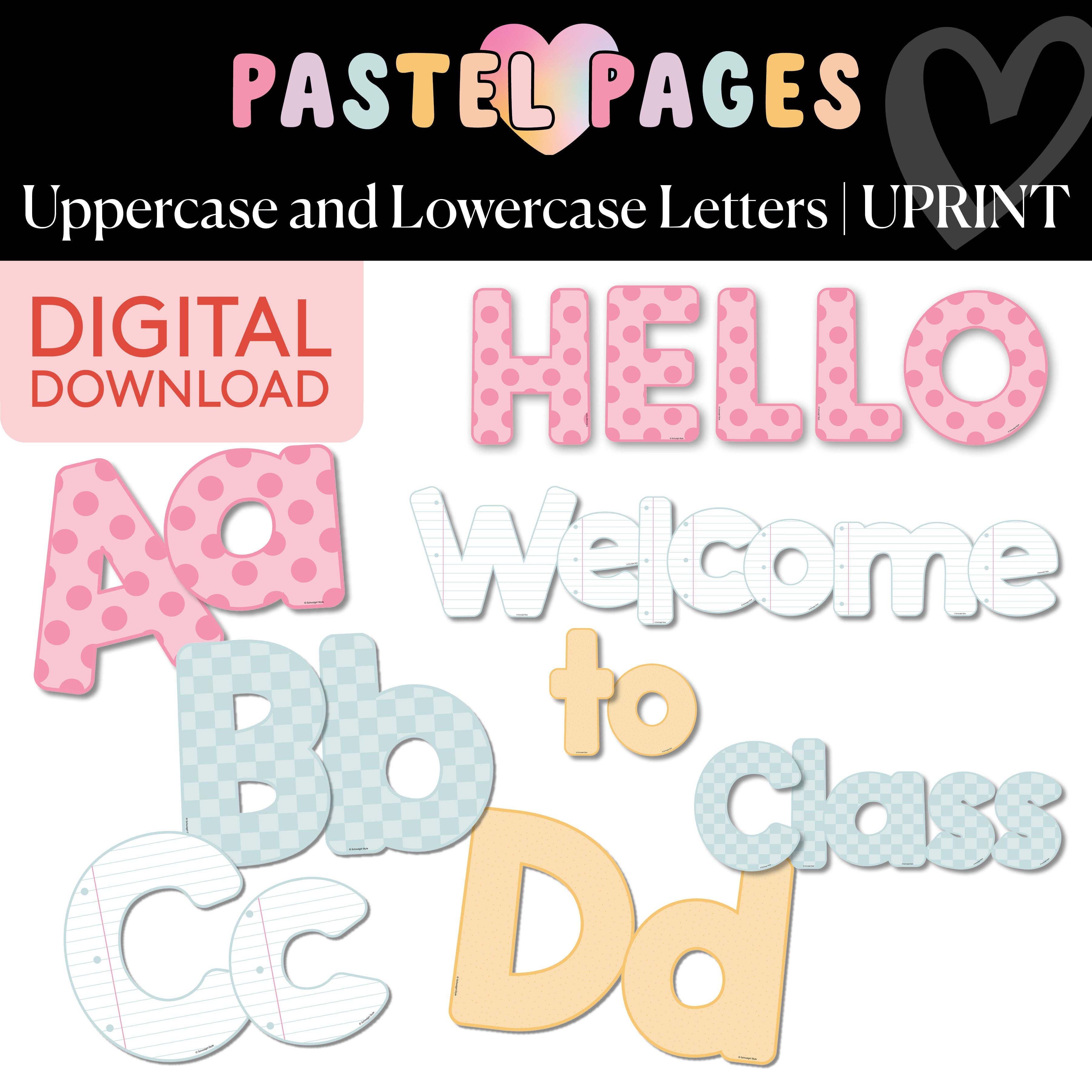 Printable Boho Pastel Uppercase and Lowercase Letters | Pastel Pages ...