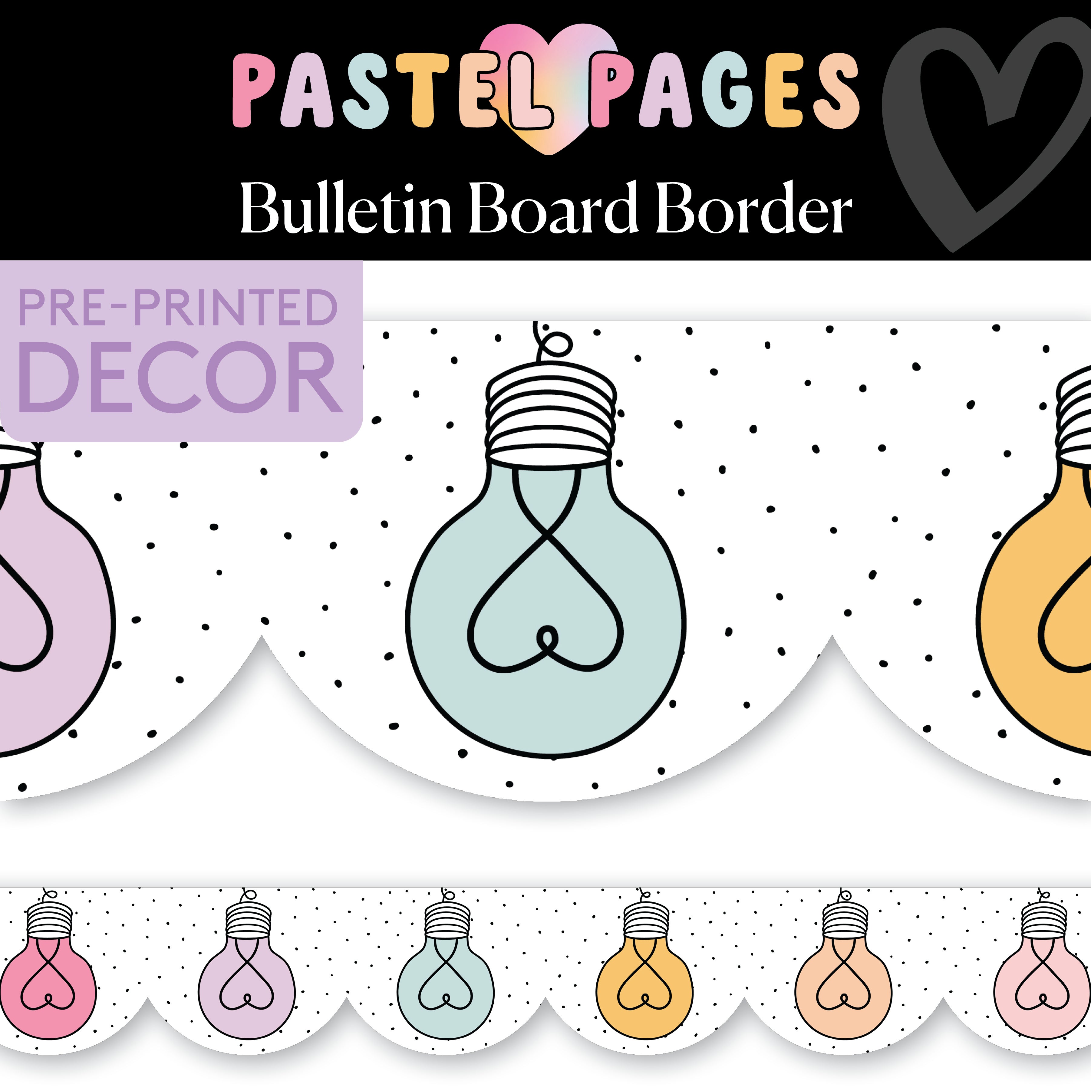 Bright Ideas Pastel Light Bulb Bulletin Board Border | Pastel Pages ...