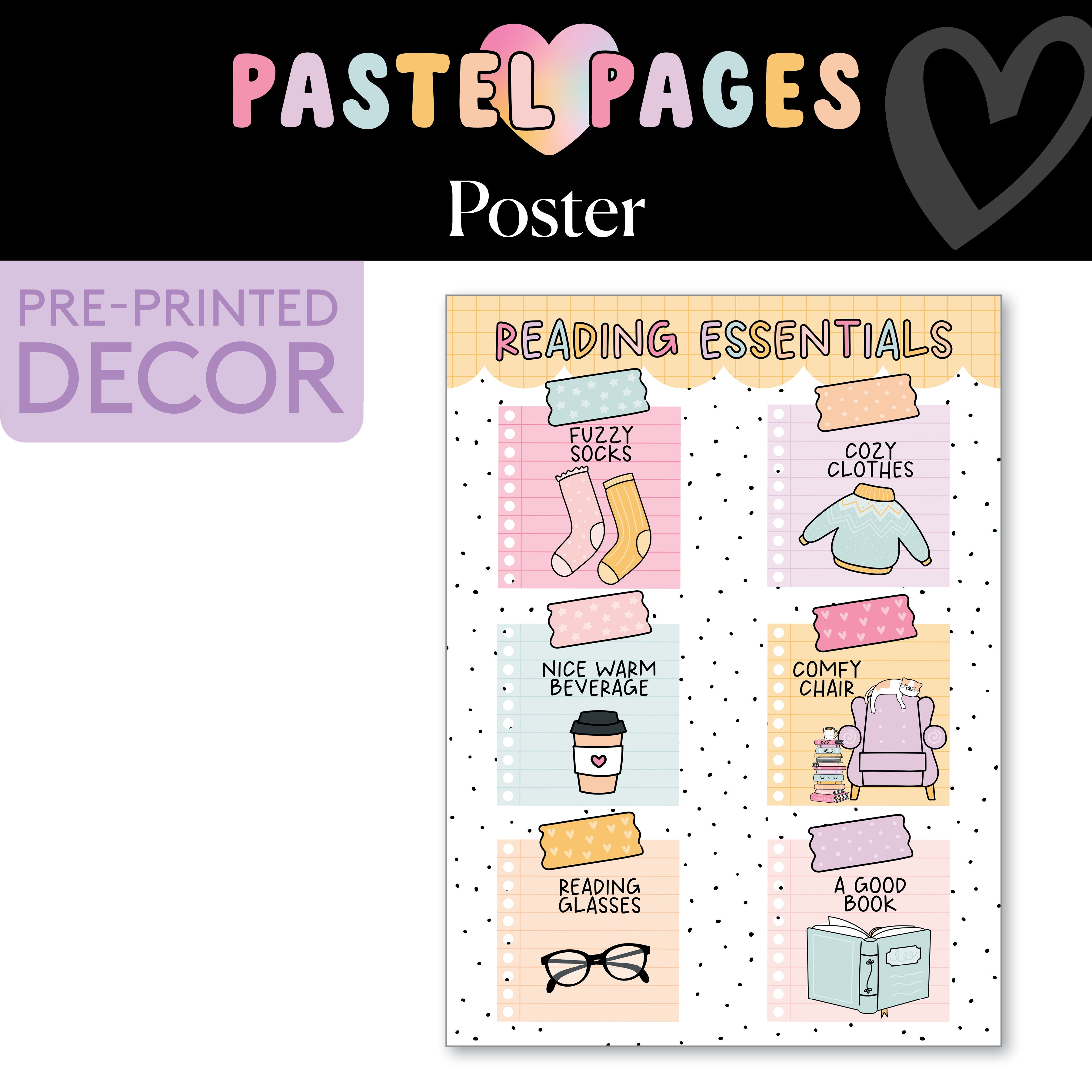 Reading Essentials Classroom Poster | Pastel Pages – Schoolgirl Style