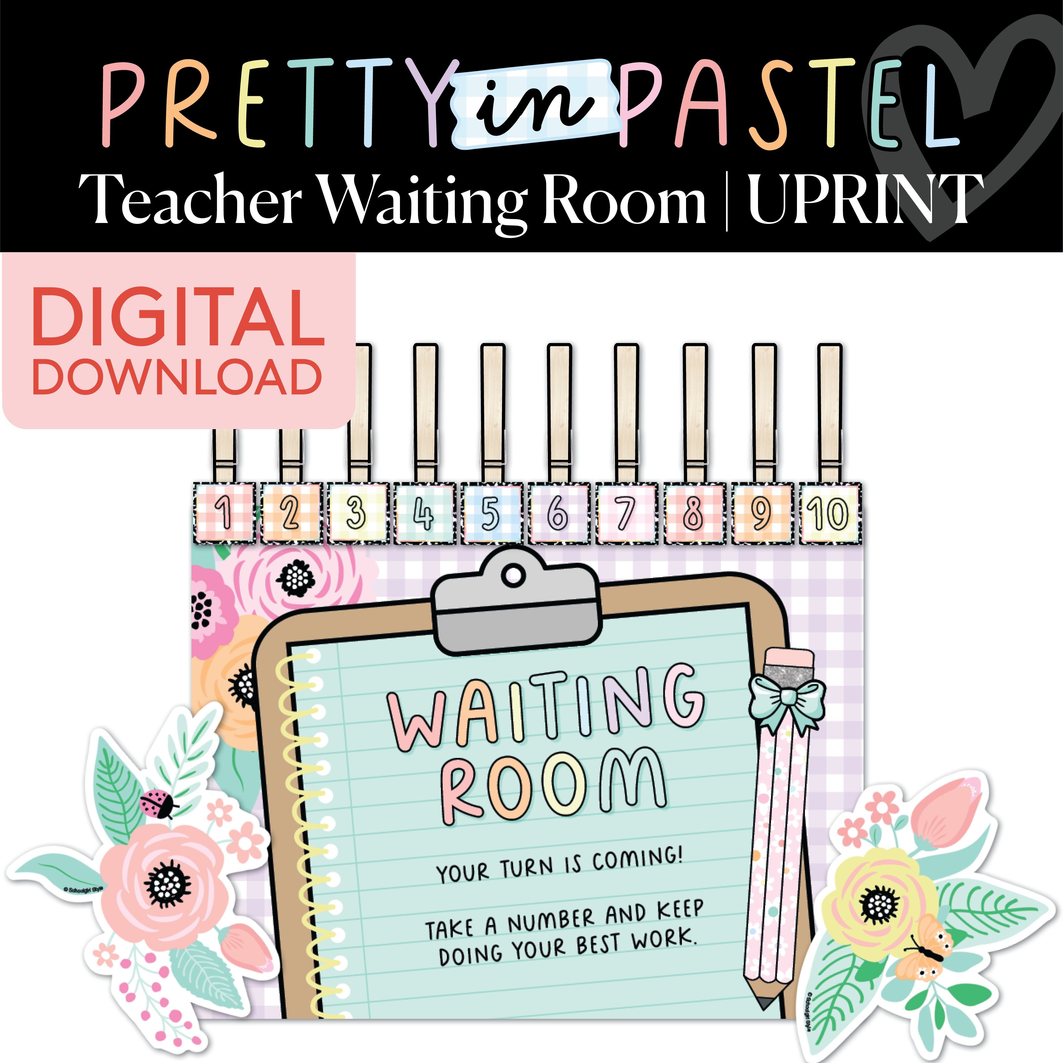 Printable Pastel Teacher Waiting Room | Pretty in Pastel – Schoolgirl Style