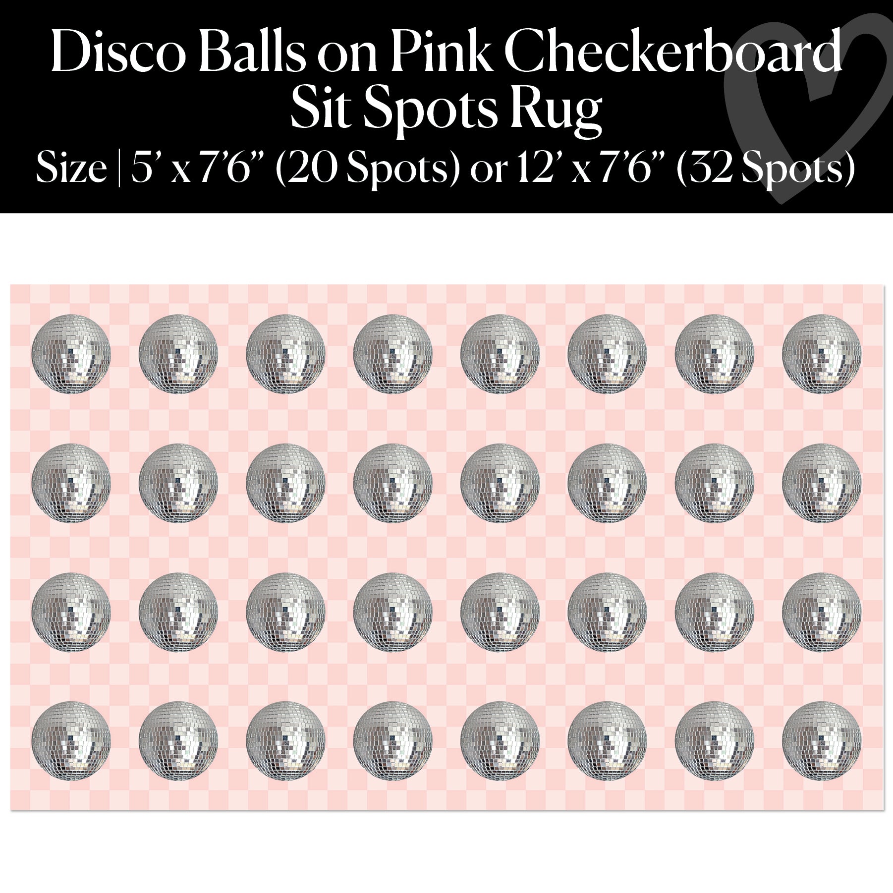 Pink Checkerboard Disco Ball Sit Spots Classroom Rug by Schoolgirl Sty ...