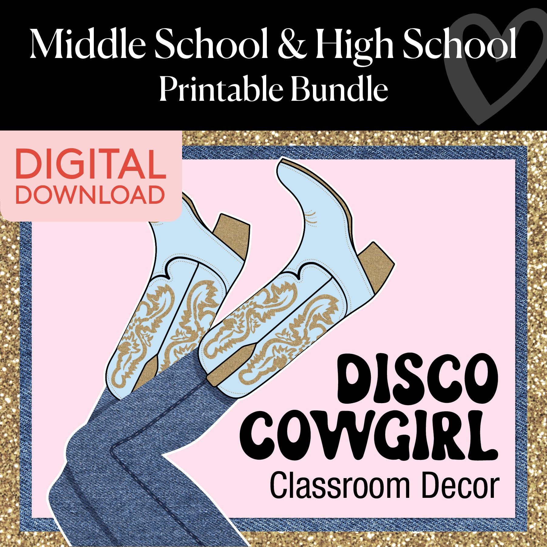 Disco Cowgirl Classroom Decor | Middle School & High School Printable ...