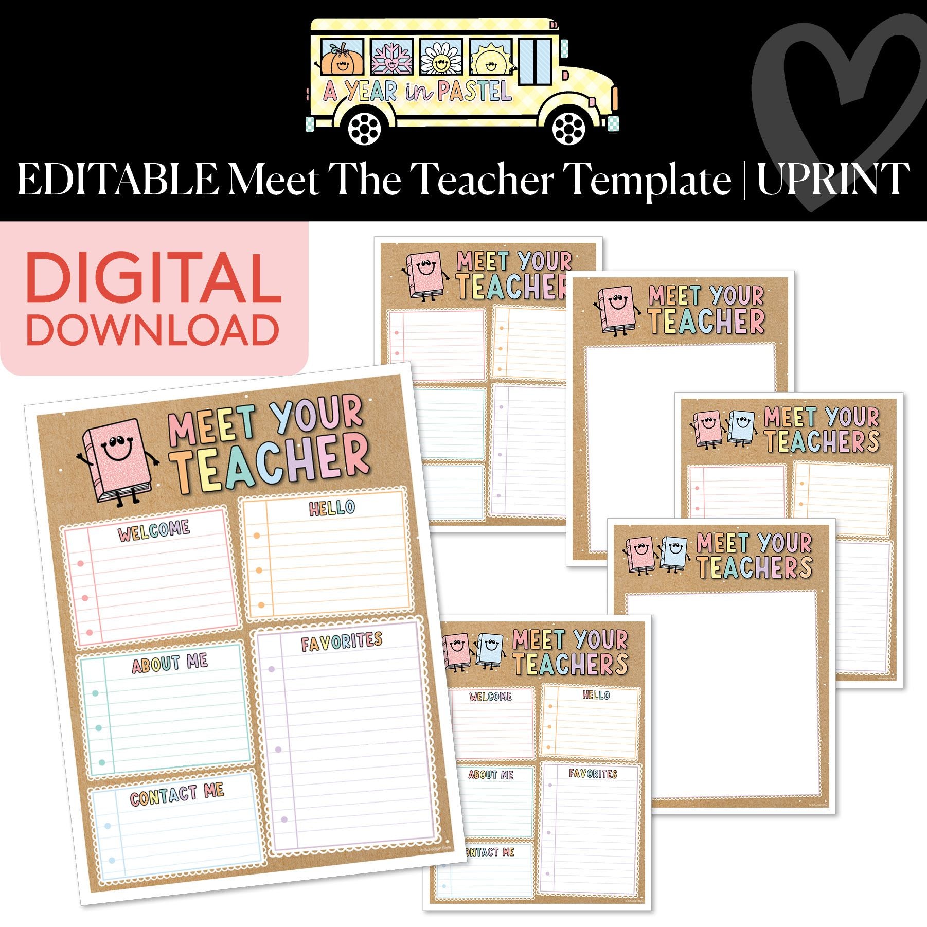 Printable Editable Meet The Teacher Template | A Year In Pastel ...