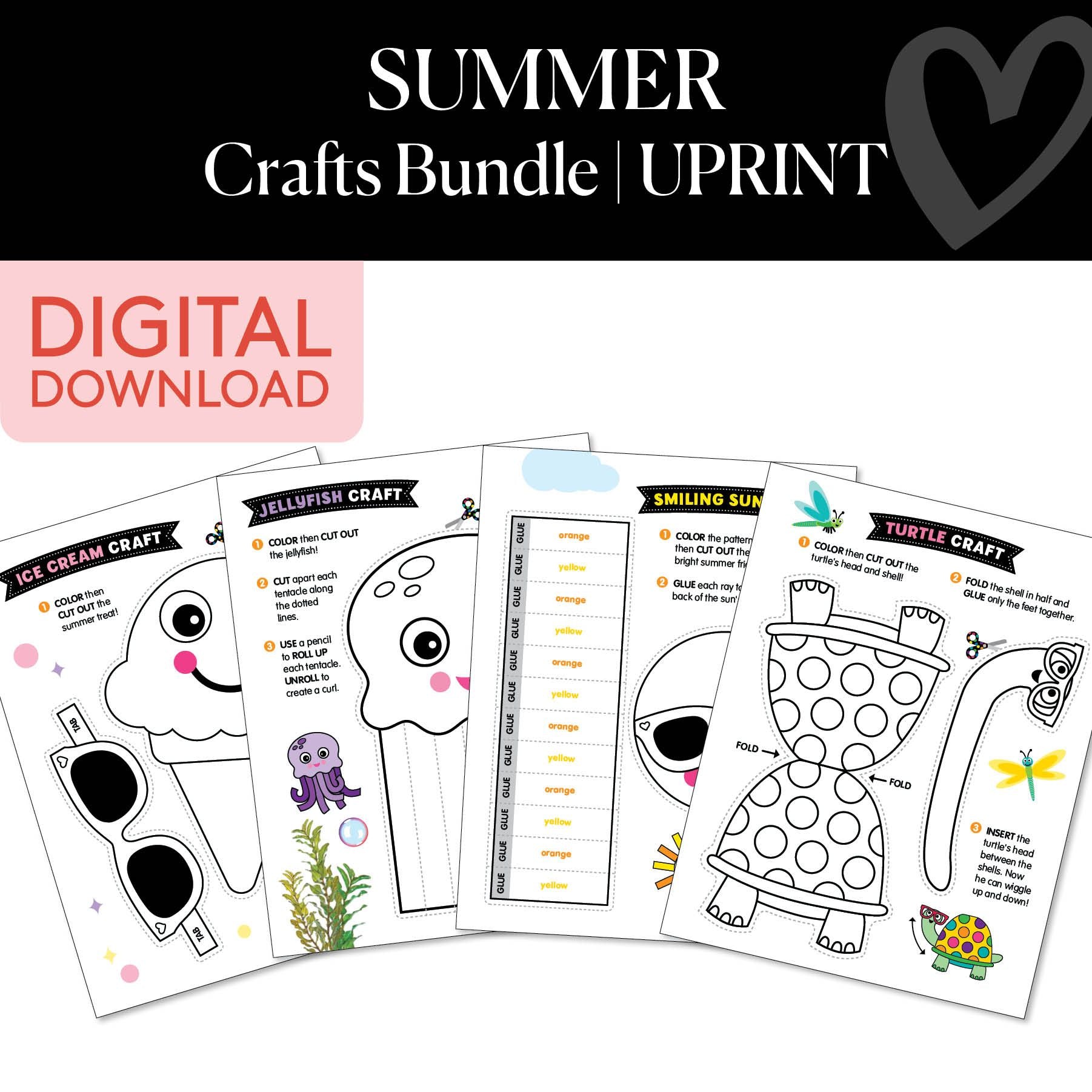Printable Summer Crafts Bundle – Schoolgirl Style