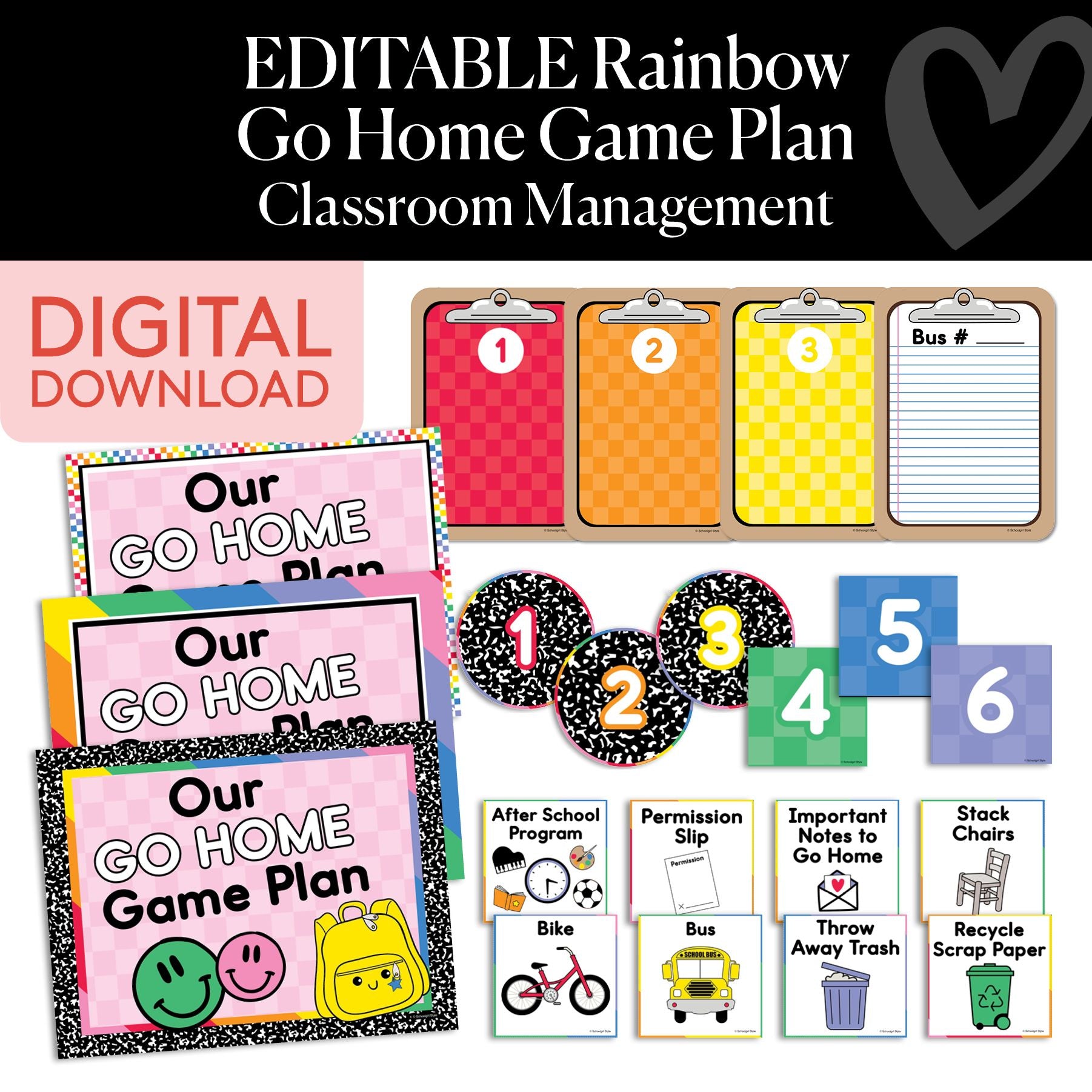 Printable Rainbow Go Home Game Plan – Schoolgirl Style
