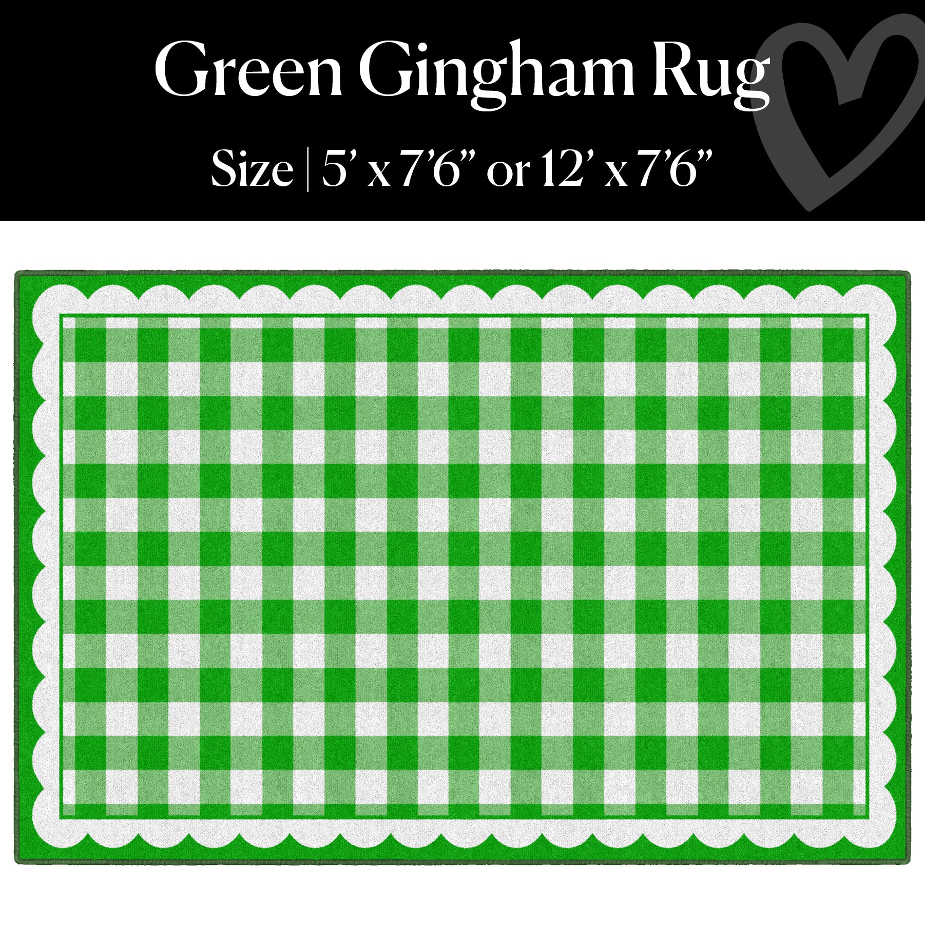 Green Gingham Classroom Rug by Schoolgirl Style