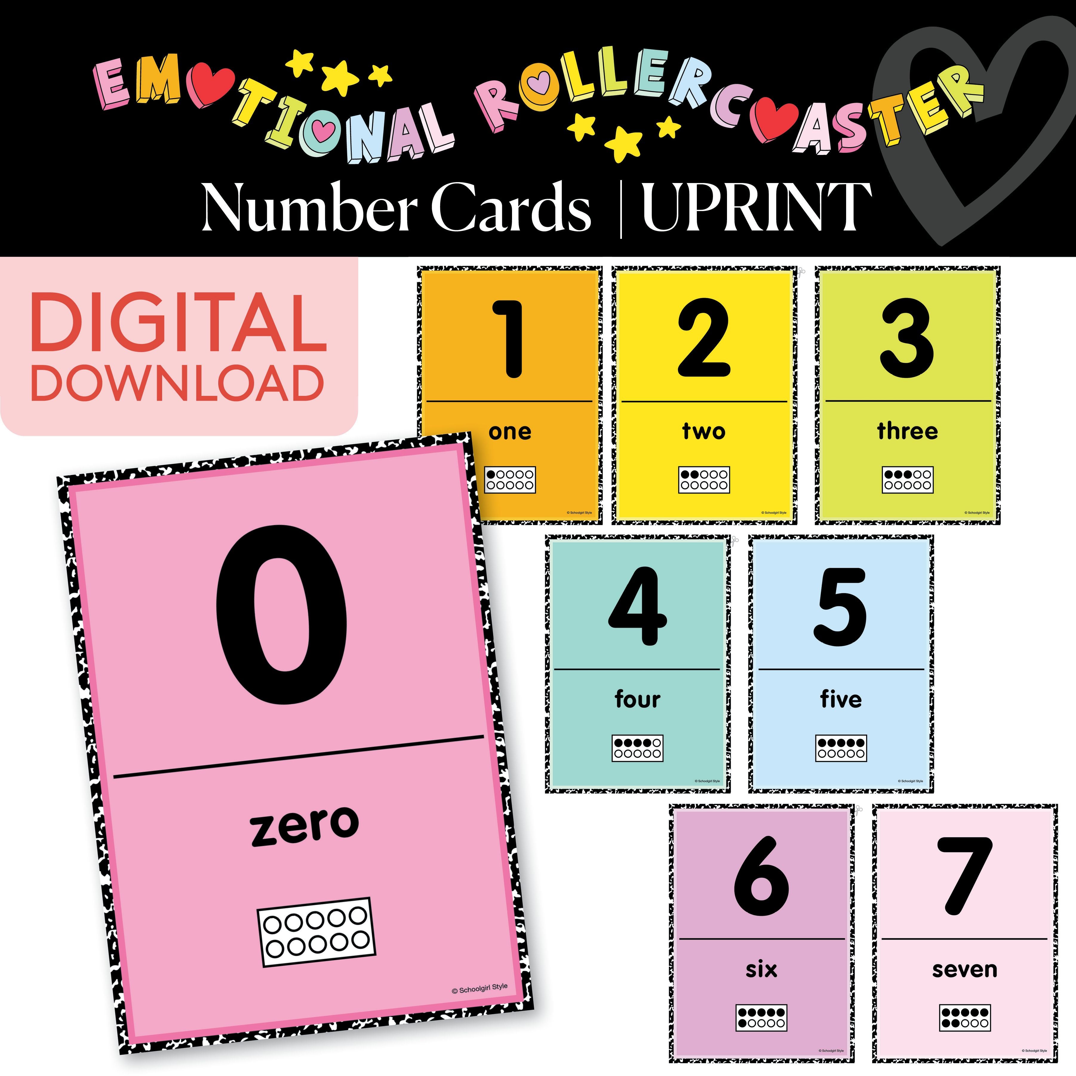 Printable Rainbow Pastel 0-30 Ten Frames Number Cards | Emotional Roll ...