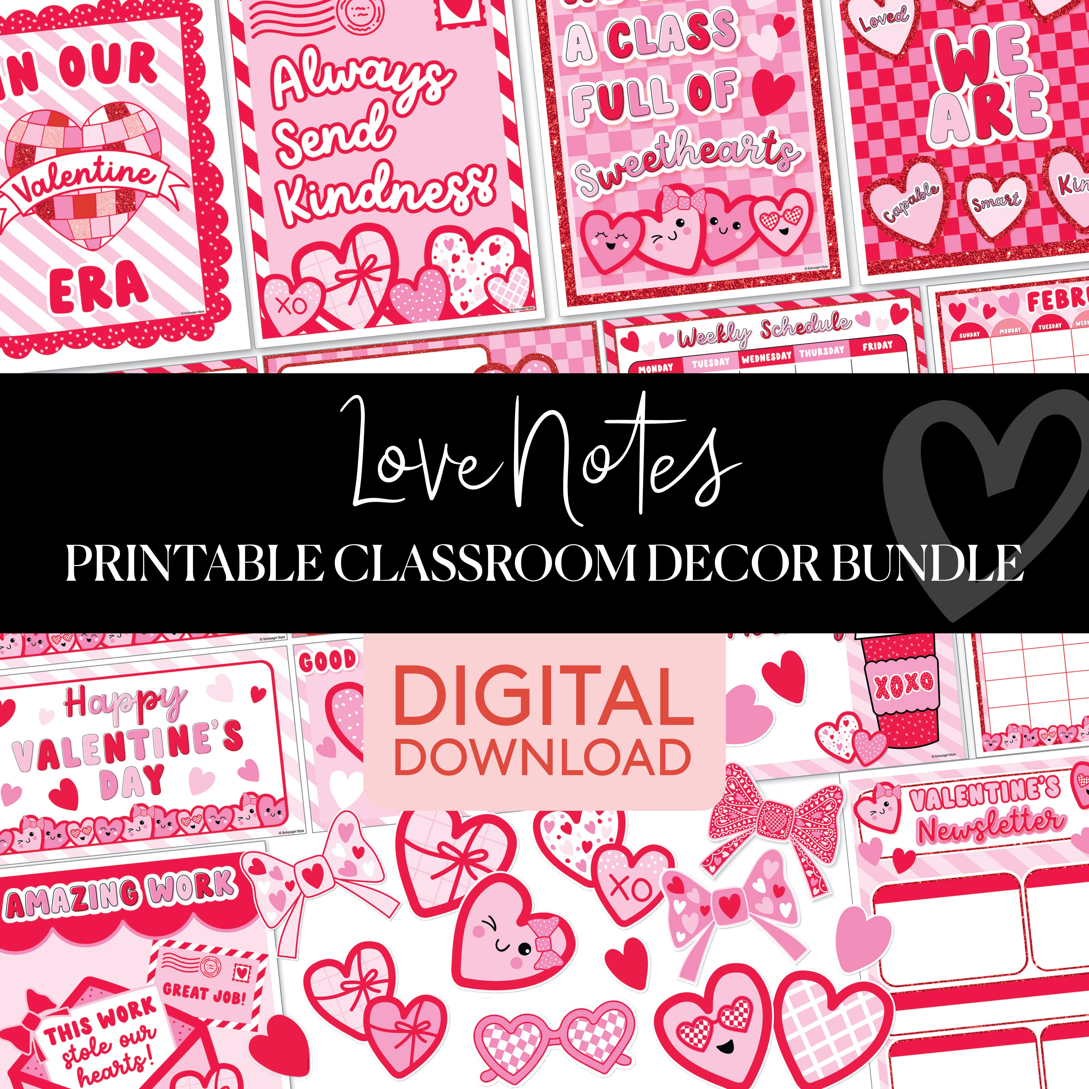 Printable Valentine's Classroom Decor – Schoolgirl Style