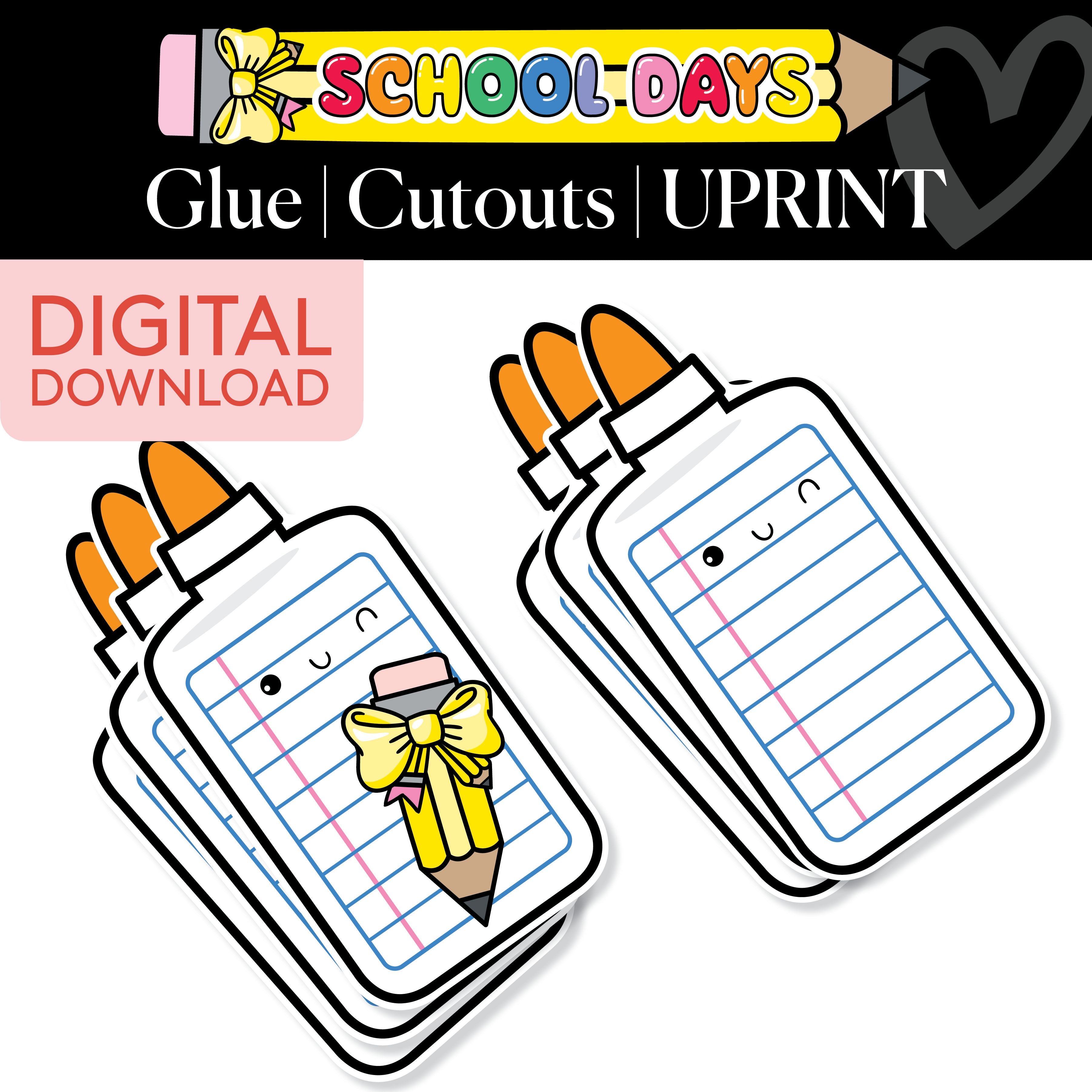 Printable Glue Bulletin Board Cutouts | School Days – Schoolgirl Style