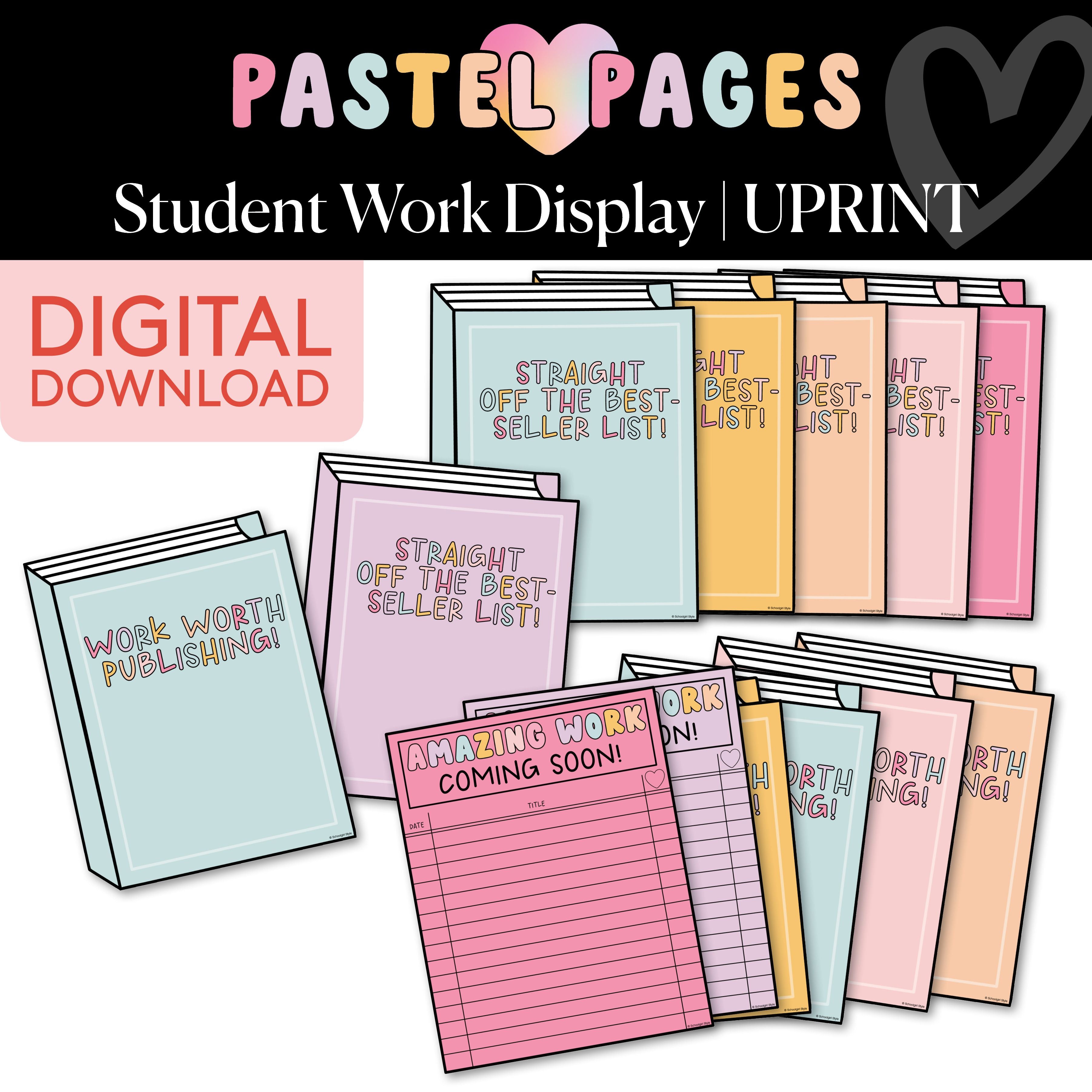 Printable Boho Pastel Student Work Display | Pastel Pages – Schoolgirl ...
