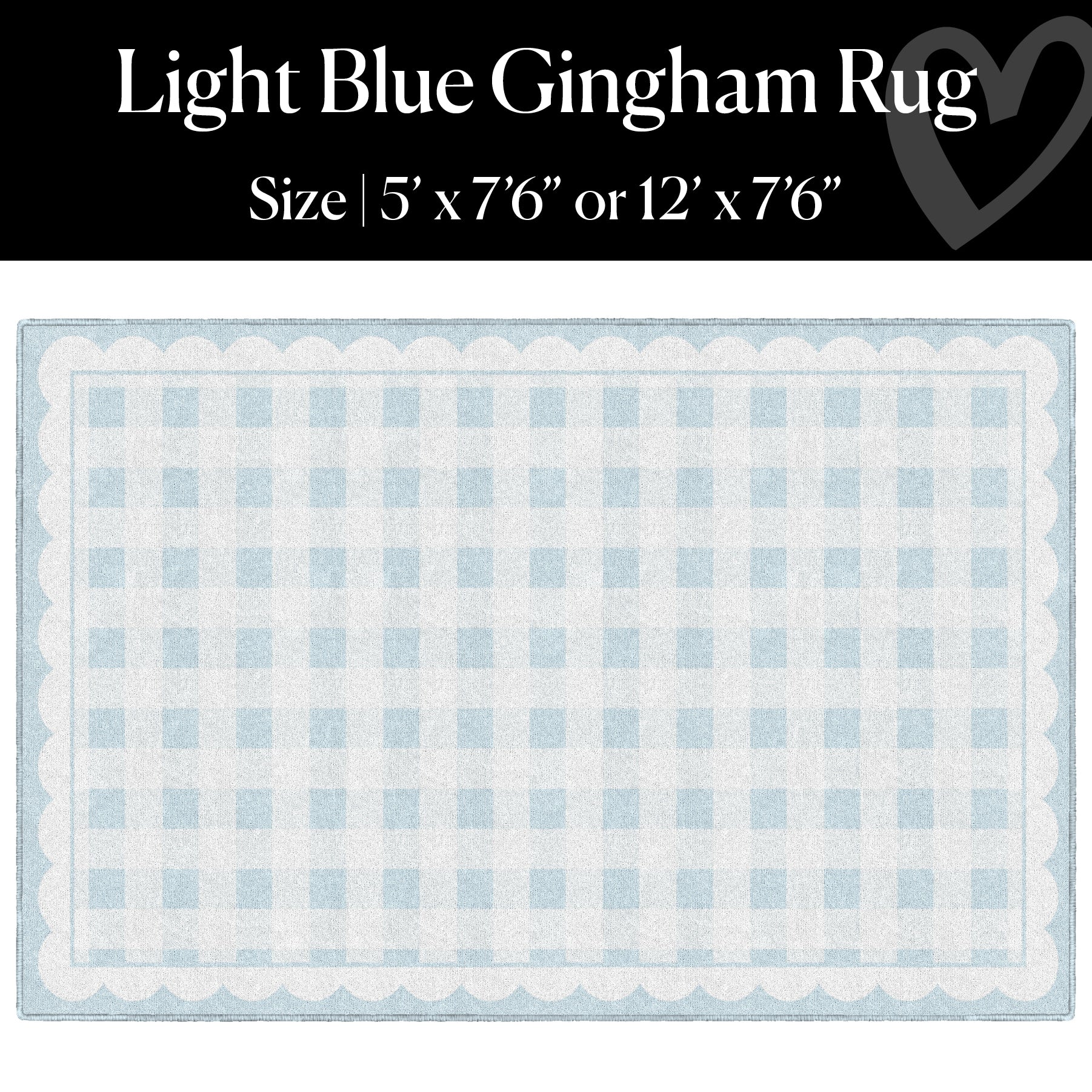 Light Blue Gingham Classroom Rug by Schoolgirl Style