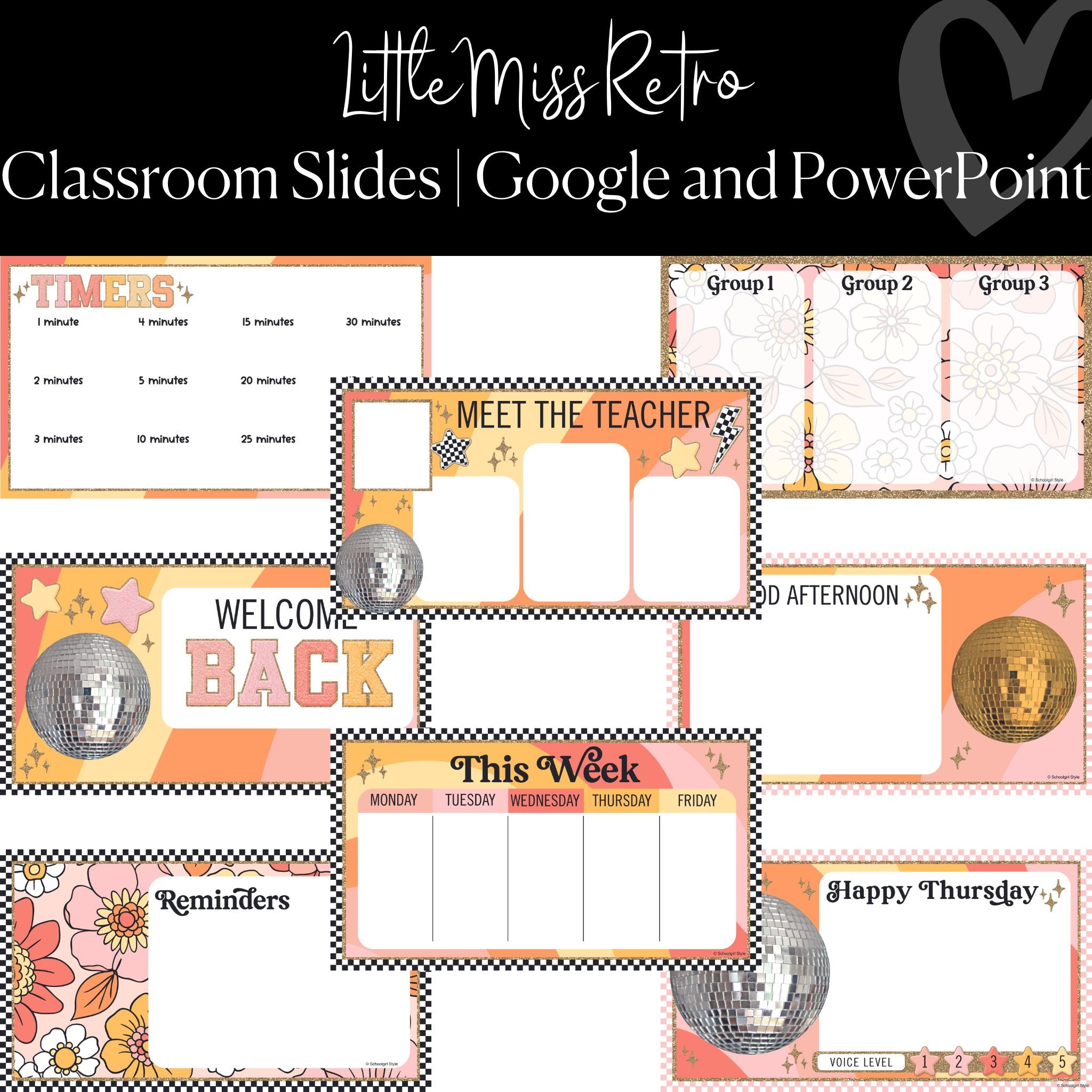 Google Classroom Slides | Little Miss Retro | Printable Classroom Deco ...