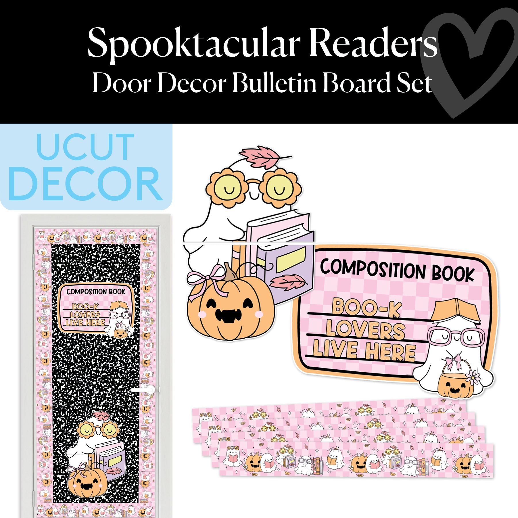 Spooktacular Readers Halloween Pre-Printed Door Decor Bulletin Board S ...