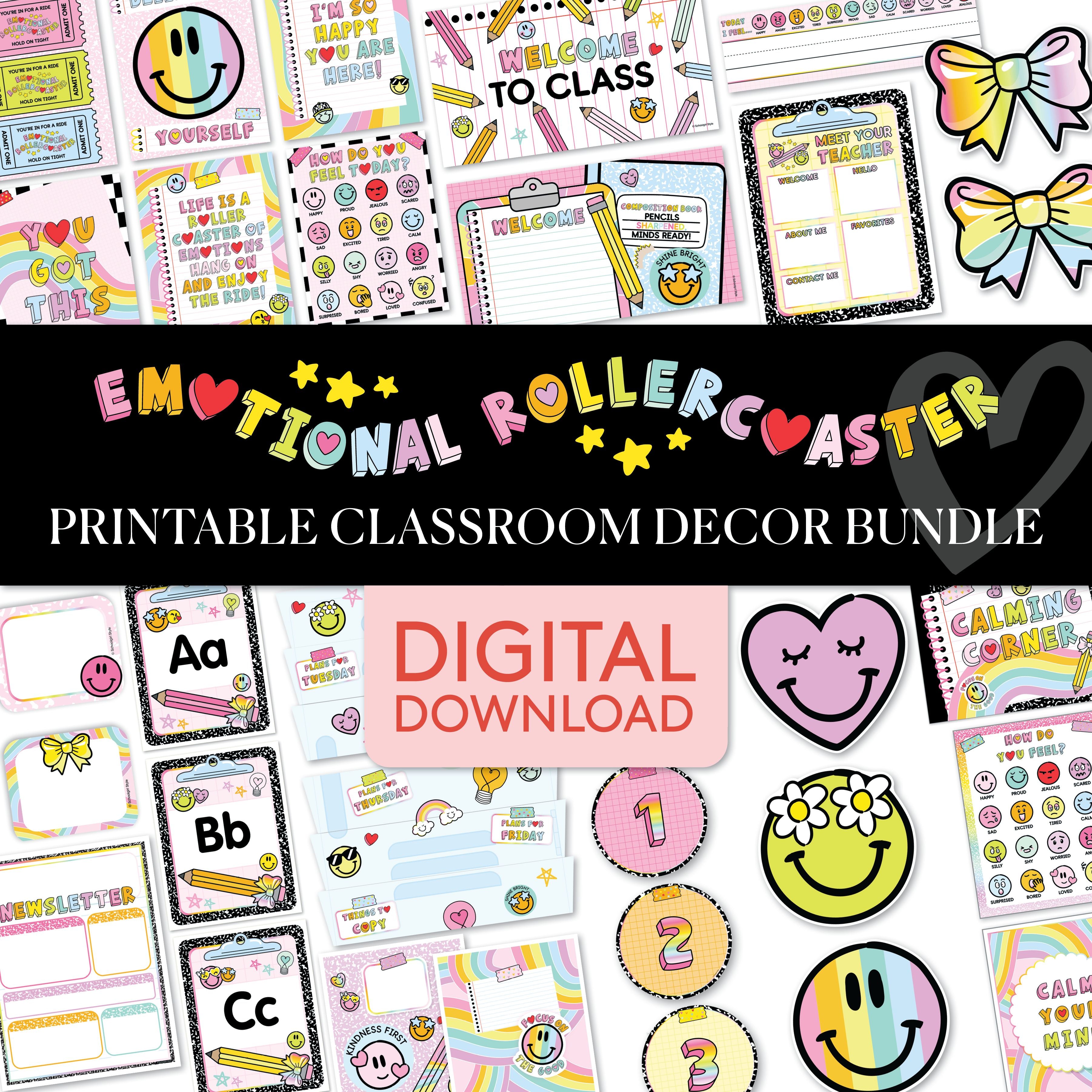 Emotional Rollercoaster Full Printable Classroom Decor Bundle ...