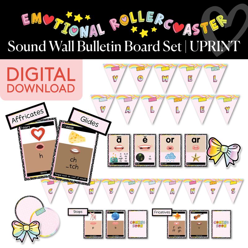 Printable Rainbow Pastel Sound Wall | Emotional Rollercoaster ...