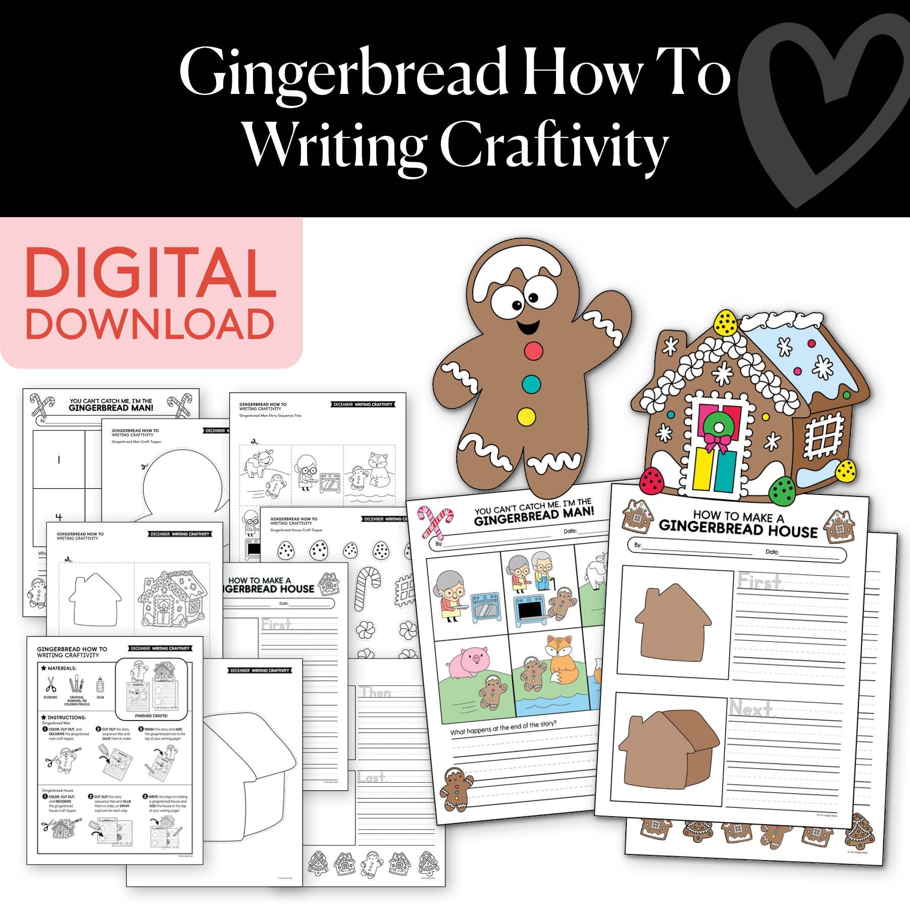 Printable December Gingerbread How To Writing Craftivity – Schoolgirl Style