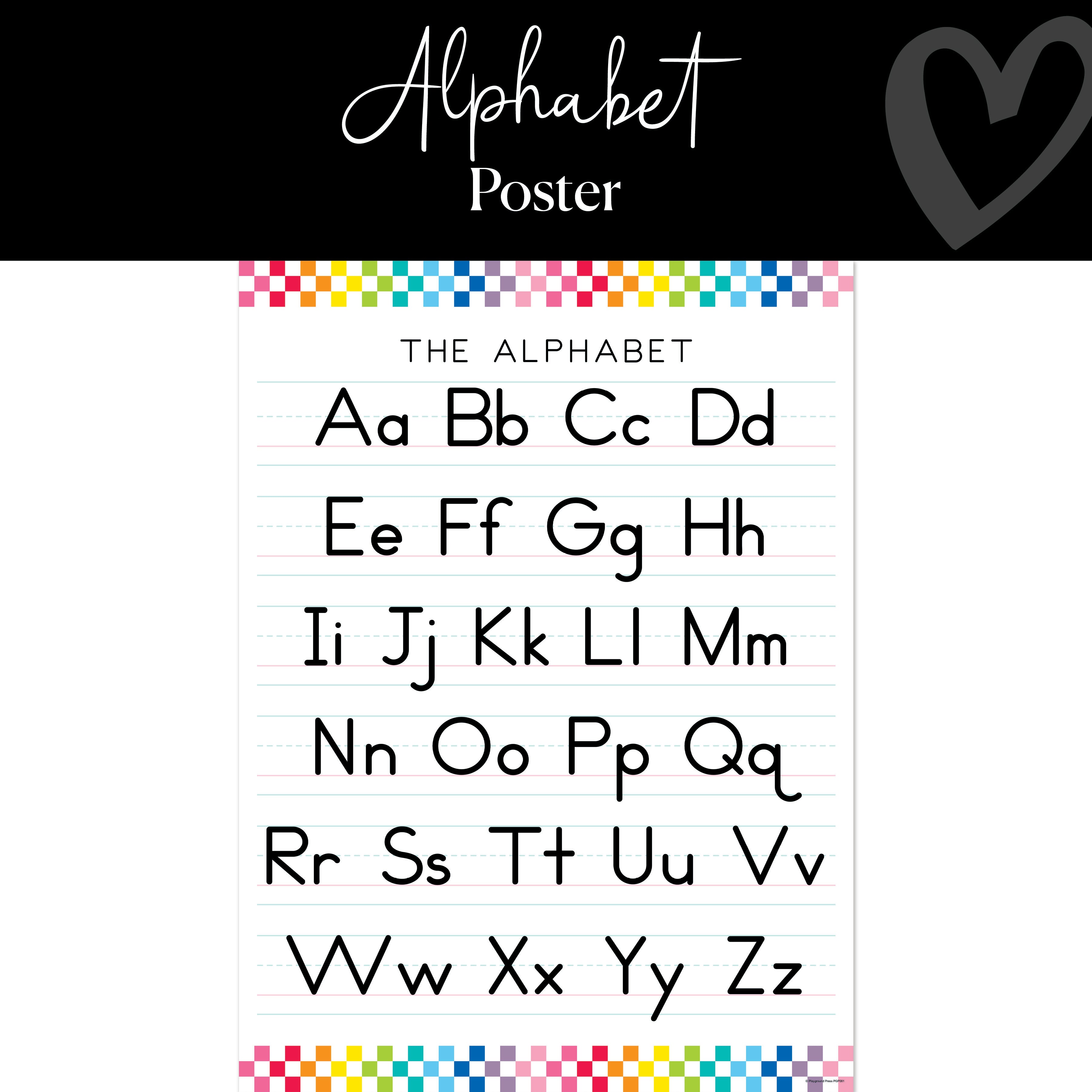 Manuscript Alphabet | Classroom Posters | Rainbow Classroom Decor | Sc ...