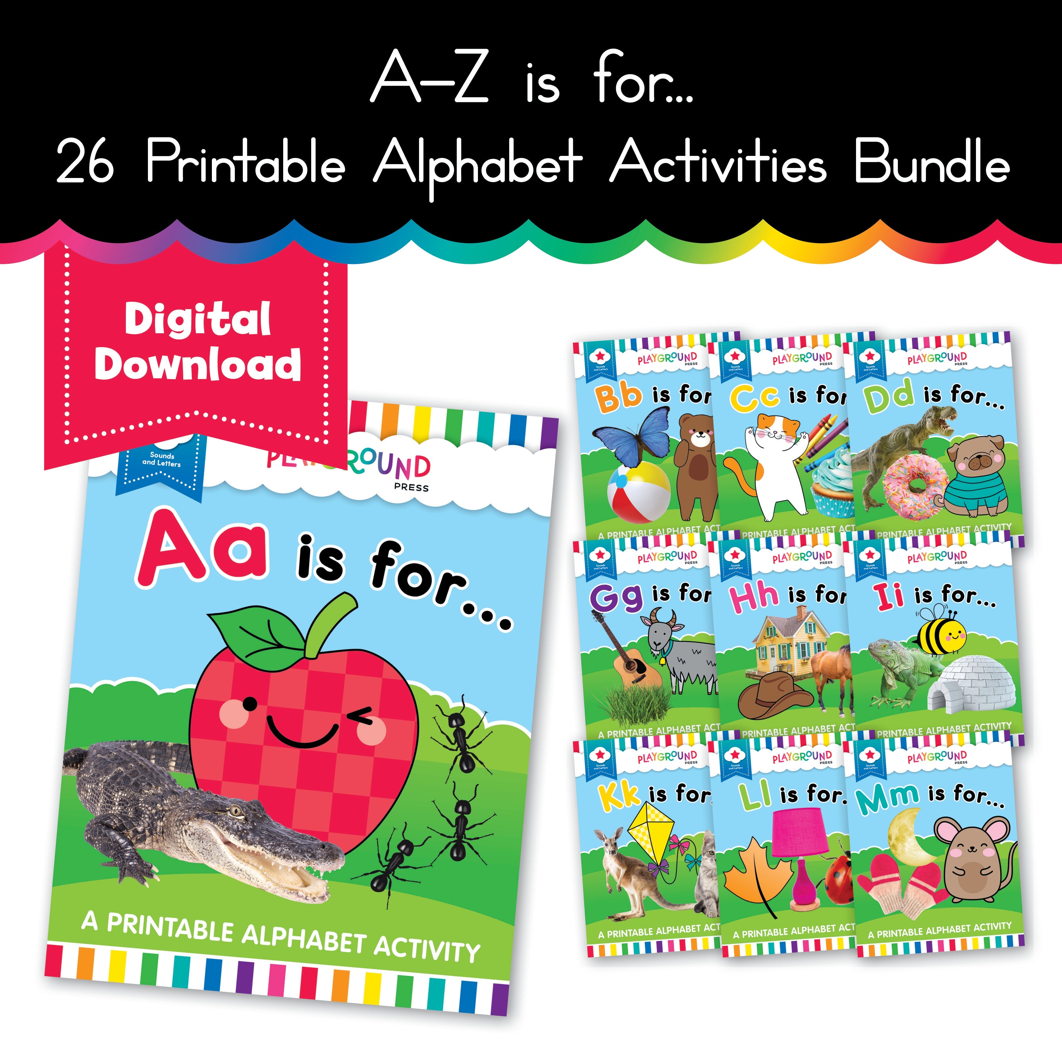 A-Z Alphabet Printable Activity Worksheet Bundle – Schoolgirl Style