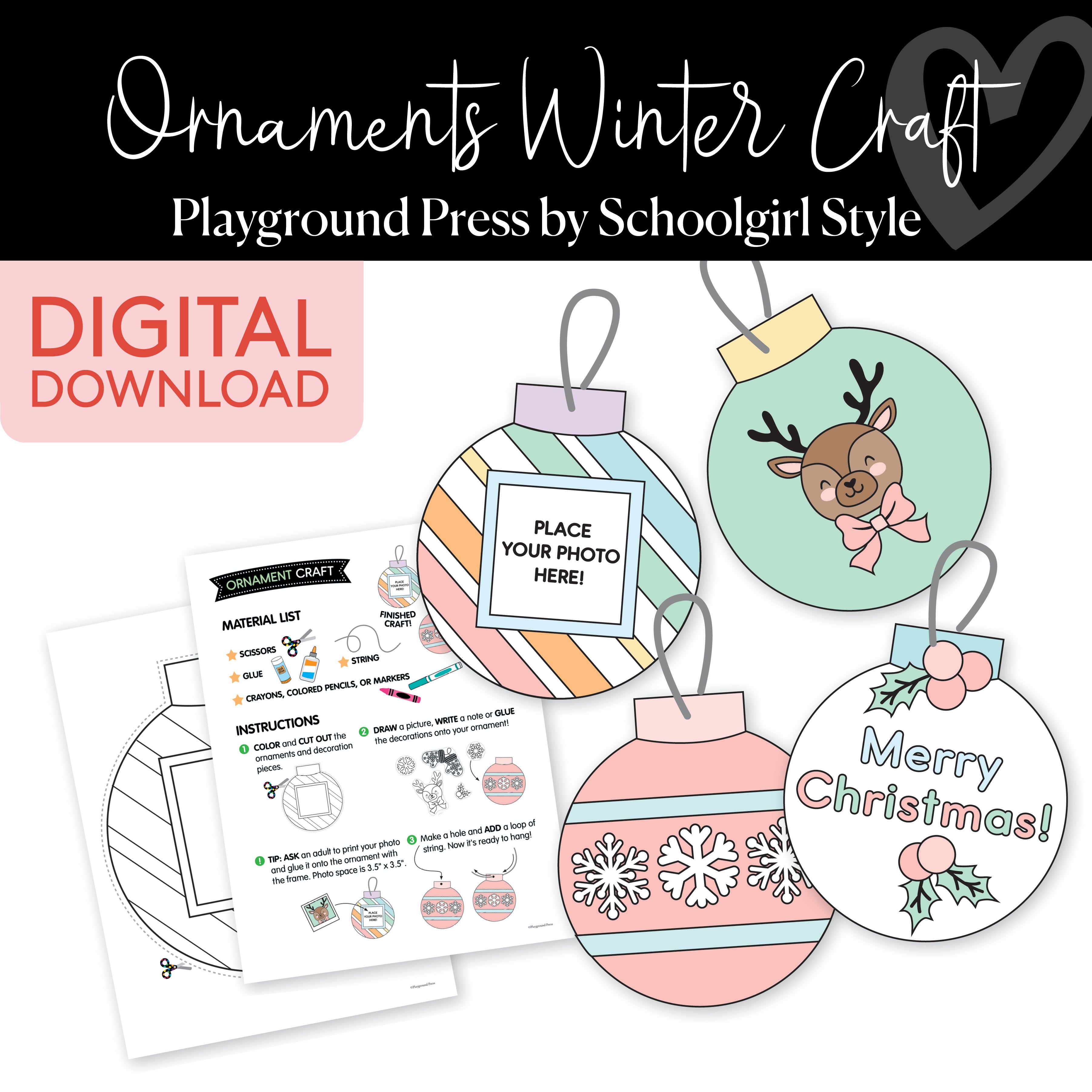 Ornaments No Prep Winter Craft – Schoolgirl Style