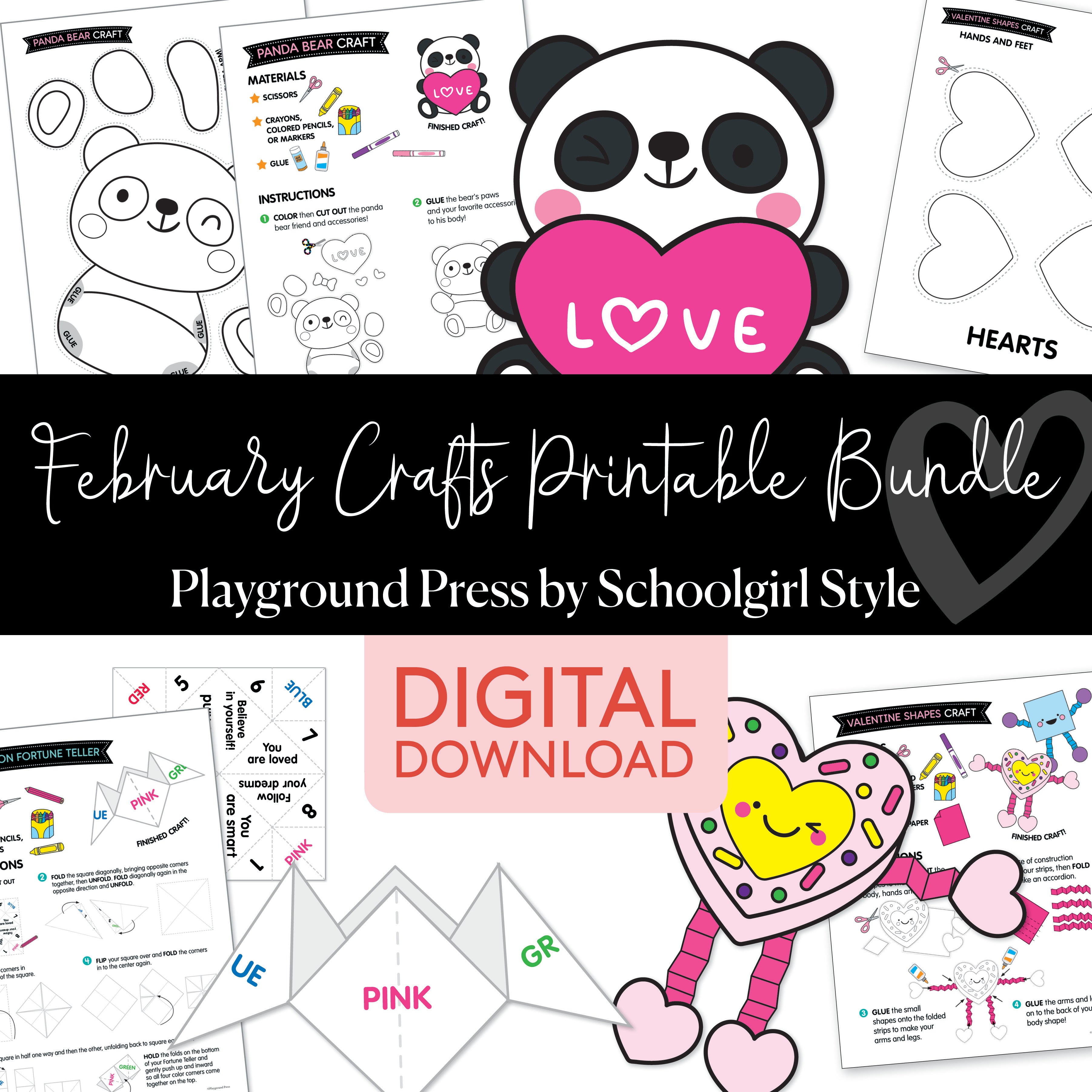 February No Prep Crafts Bundle – Schoolgirl Style