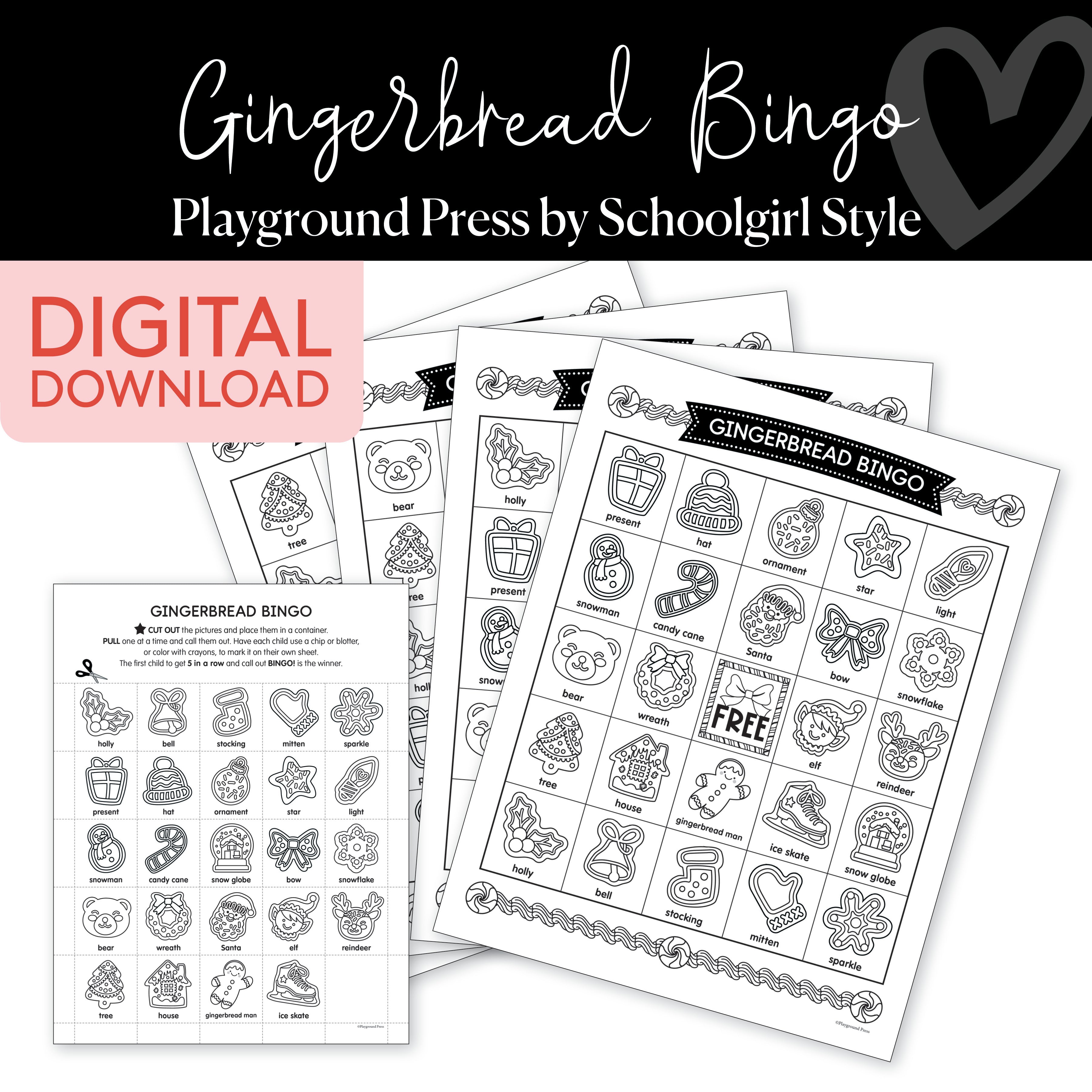 Gingerbread Bingo Cards – Schoolgirl Style