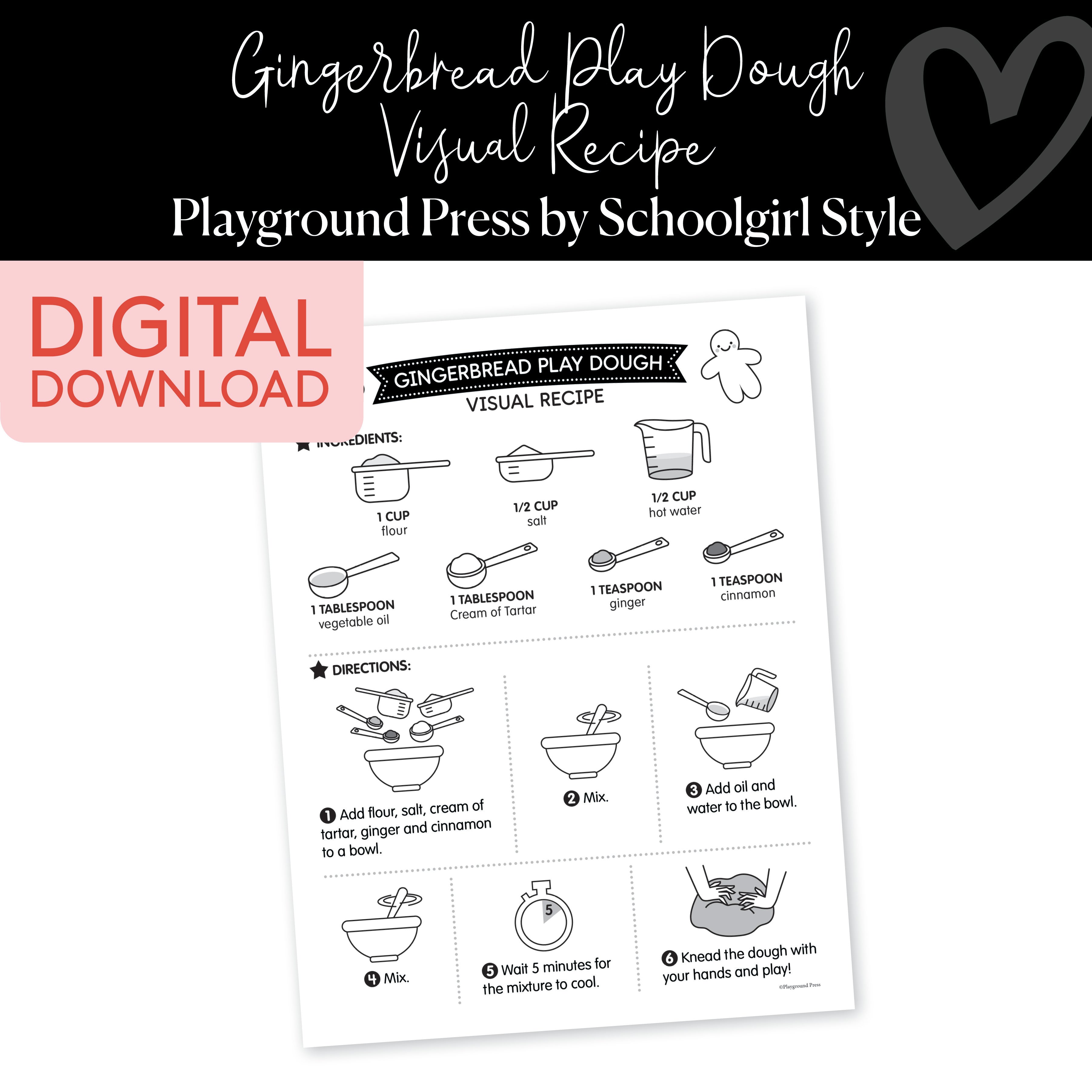 Gingerbread Play Dough Visual Recipe – Schoolgirl Style