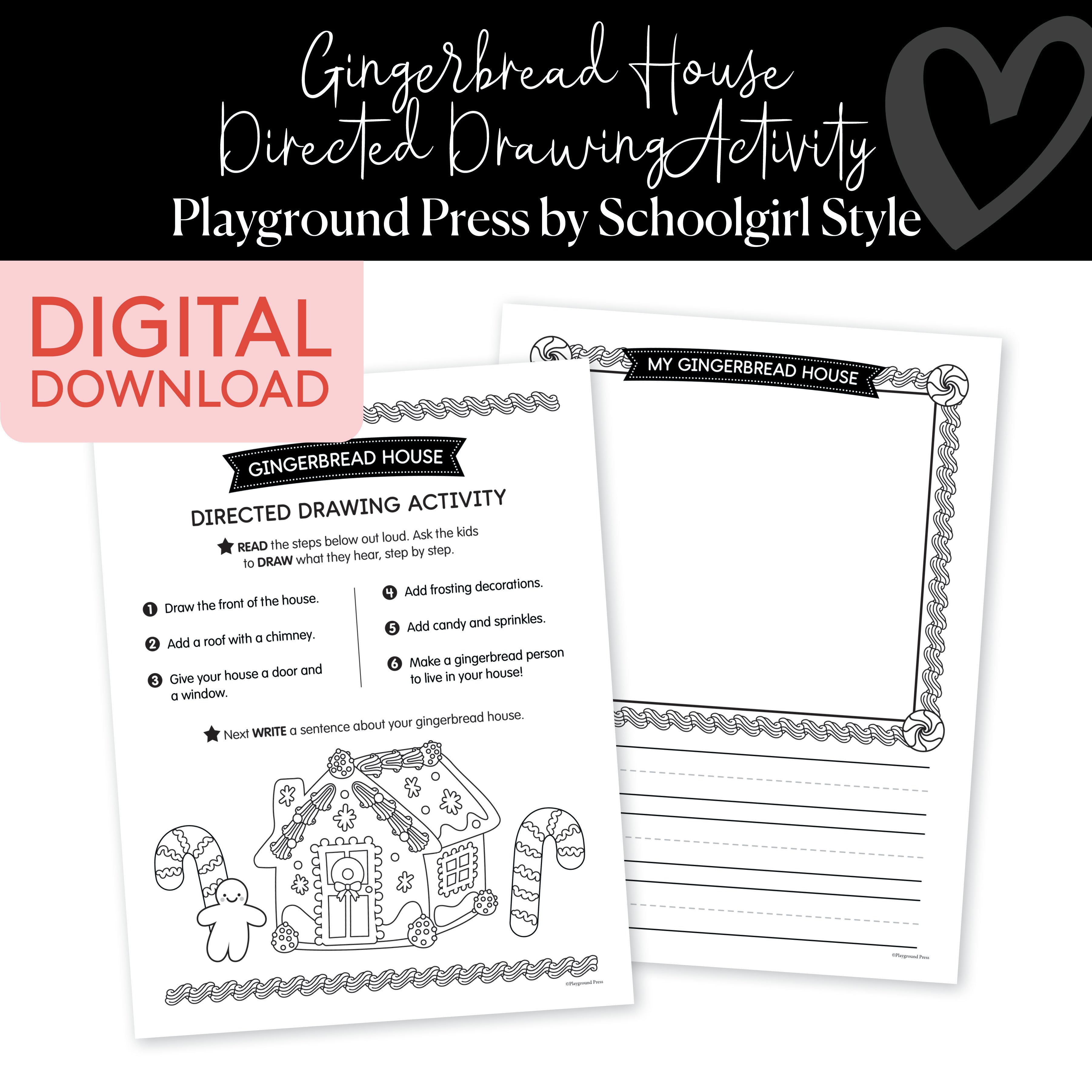 Gingerbread House Directed Drawing – Schoolgirl Style