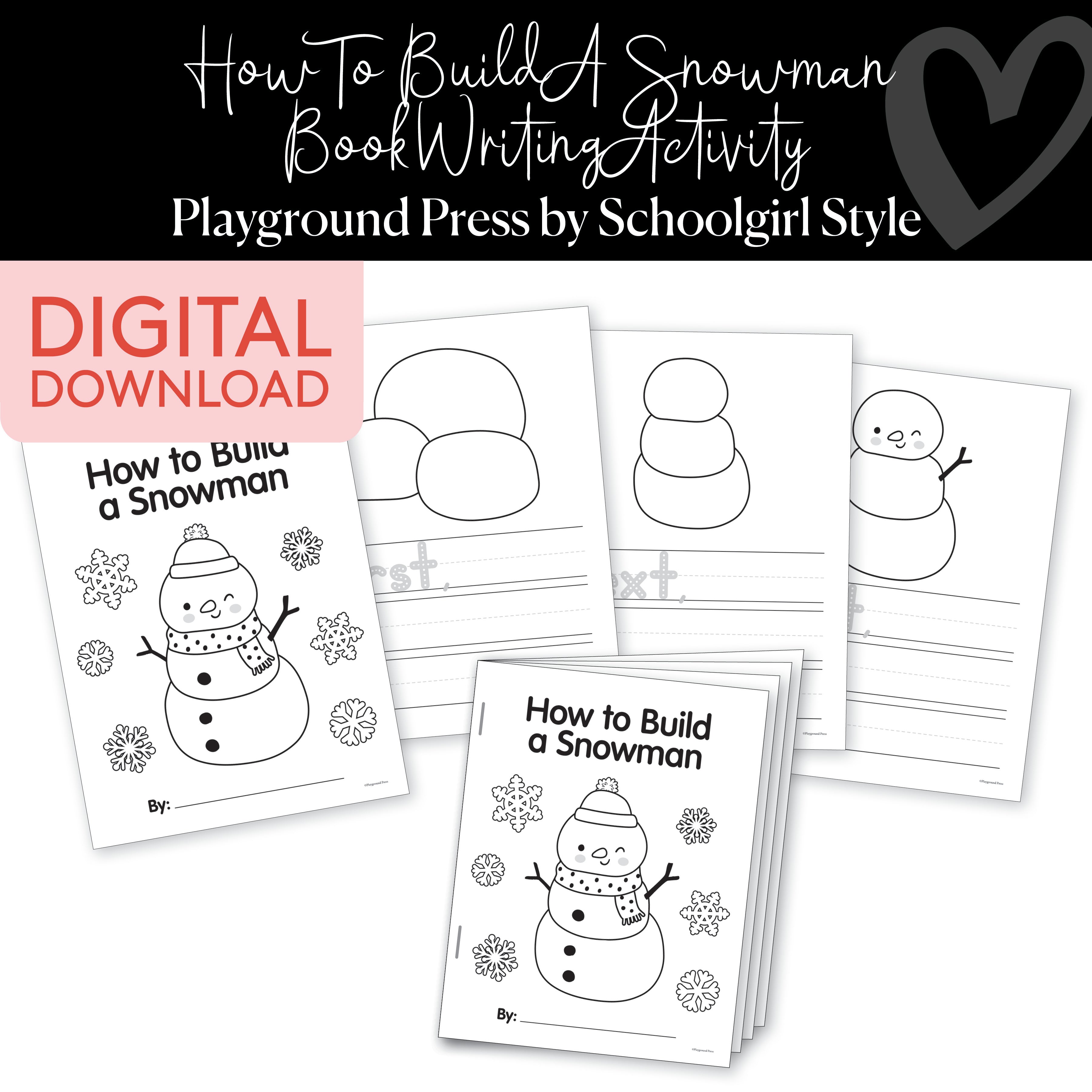 How to Build a Snowman Book Writing Activity – Schoolgirl Style