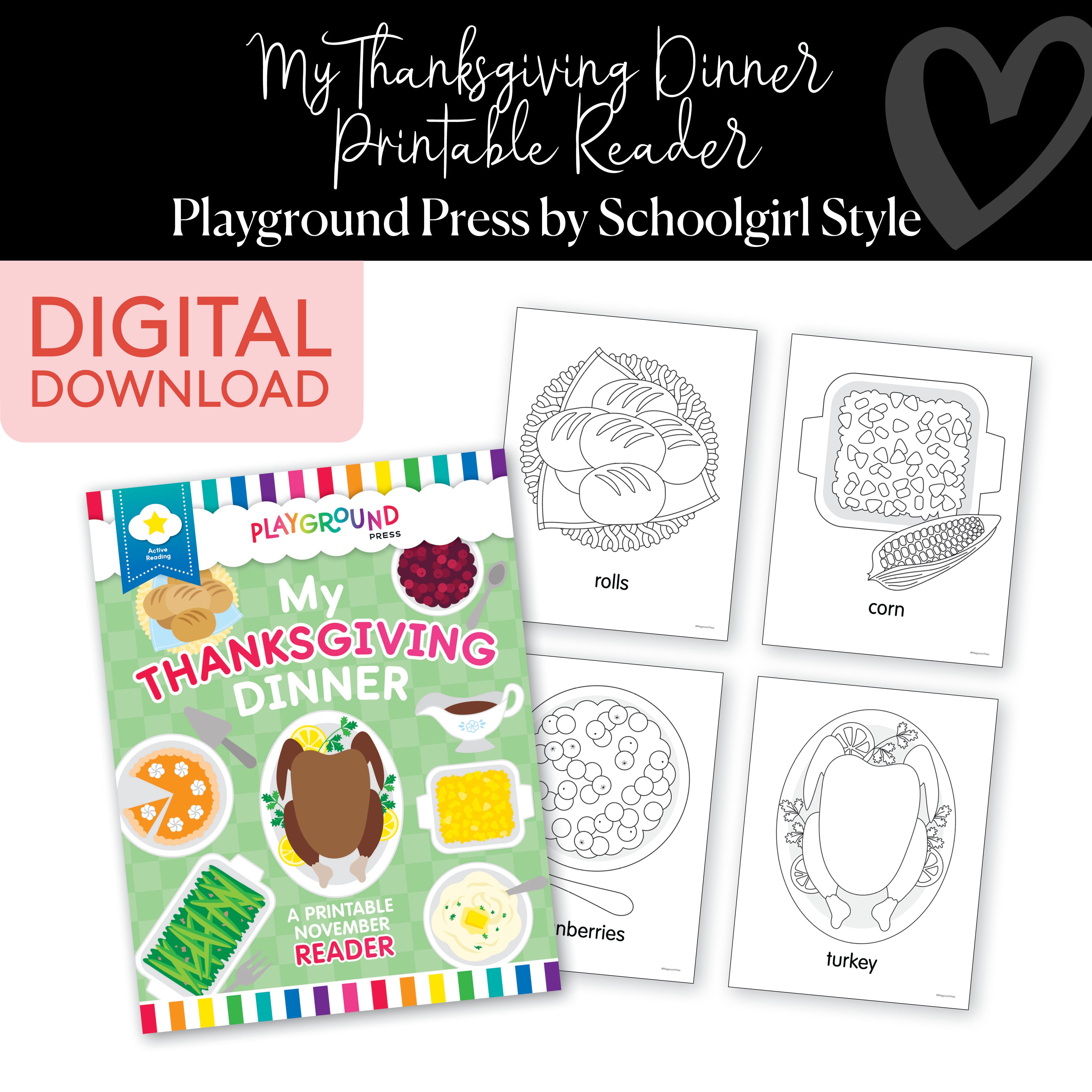 November Printable Reader | My Thanksgiving Dinner – Schoolgirl Style