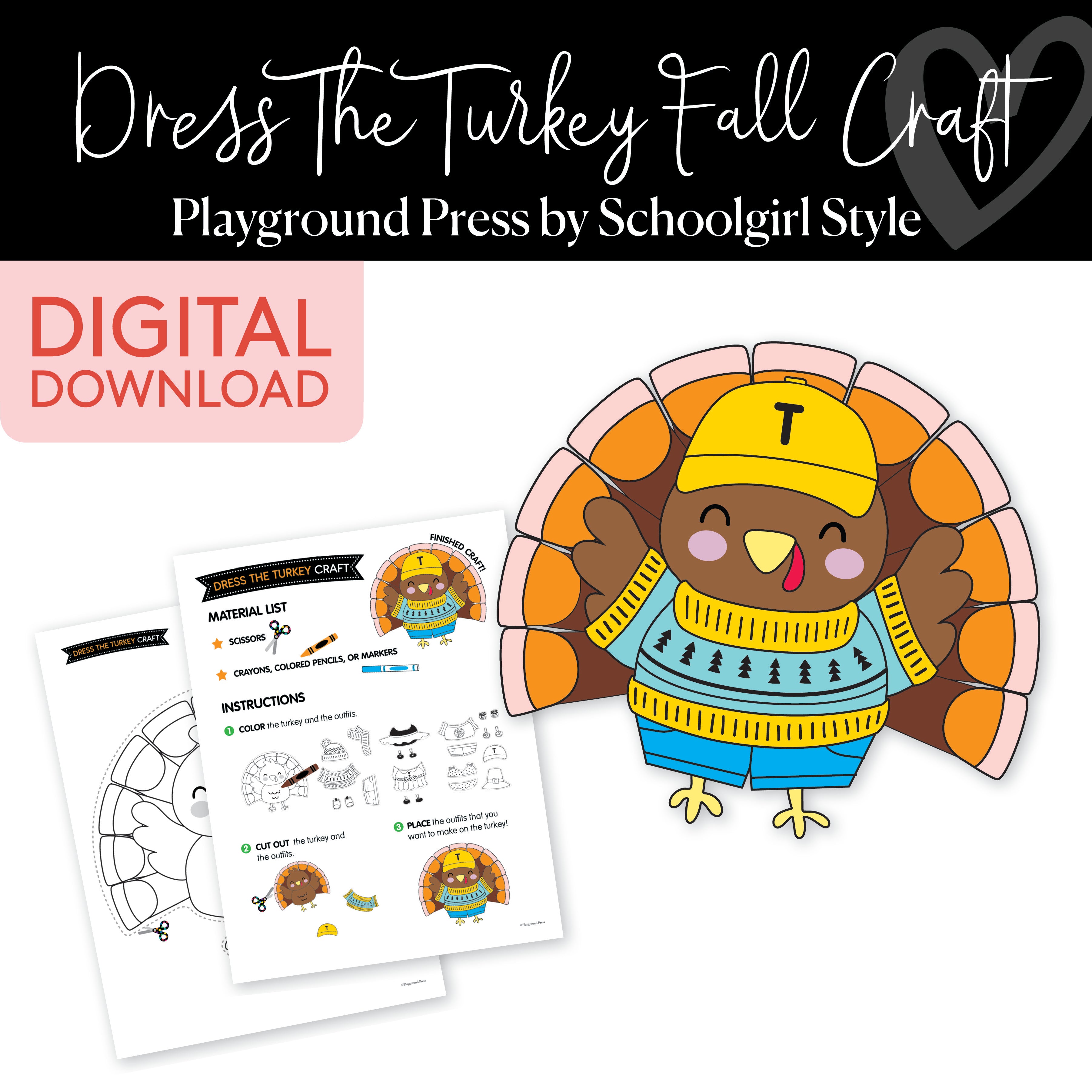 Dress the Turkey No Prep Craft – Schoolgirl Style