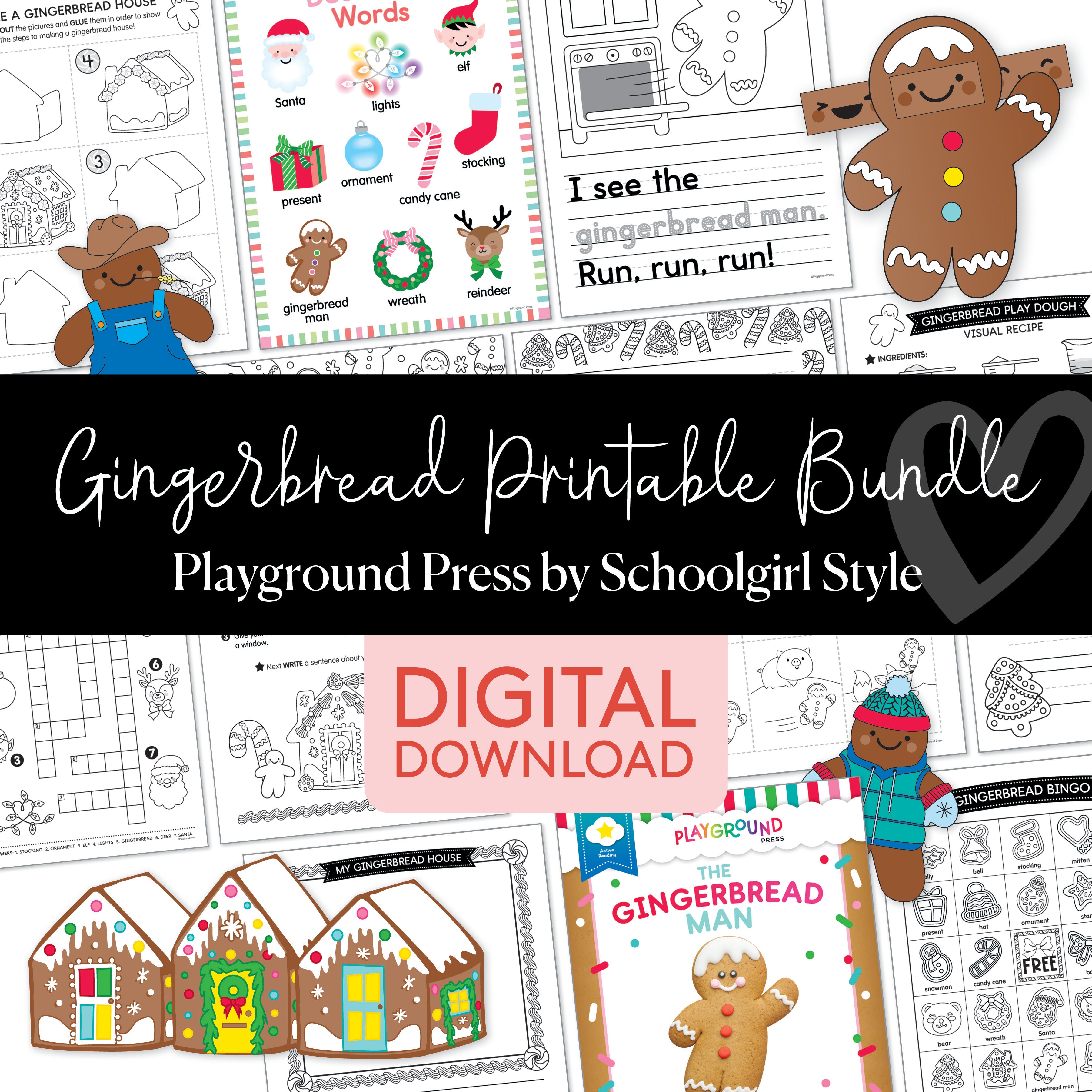 Gingerbread No Prep Printables and Activities Full Bundle – Schoolgirl ...