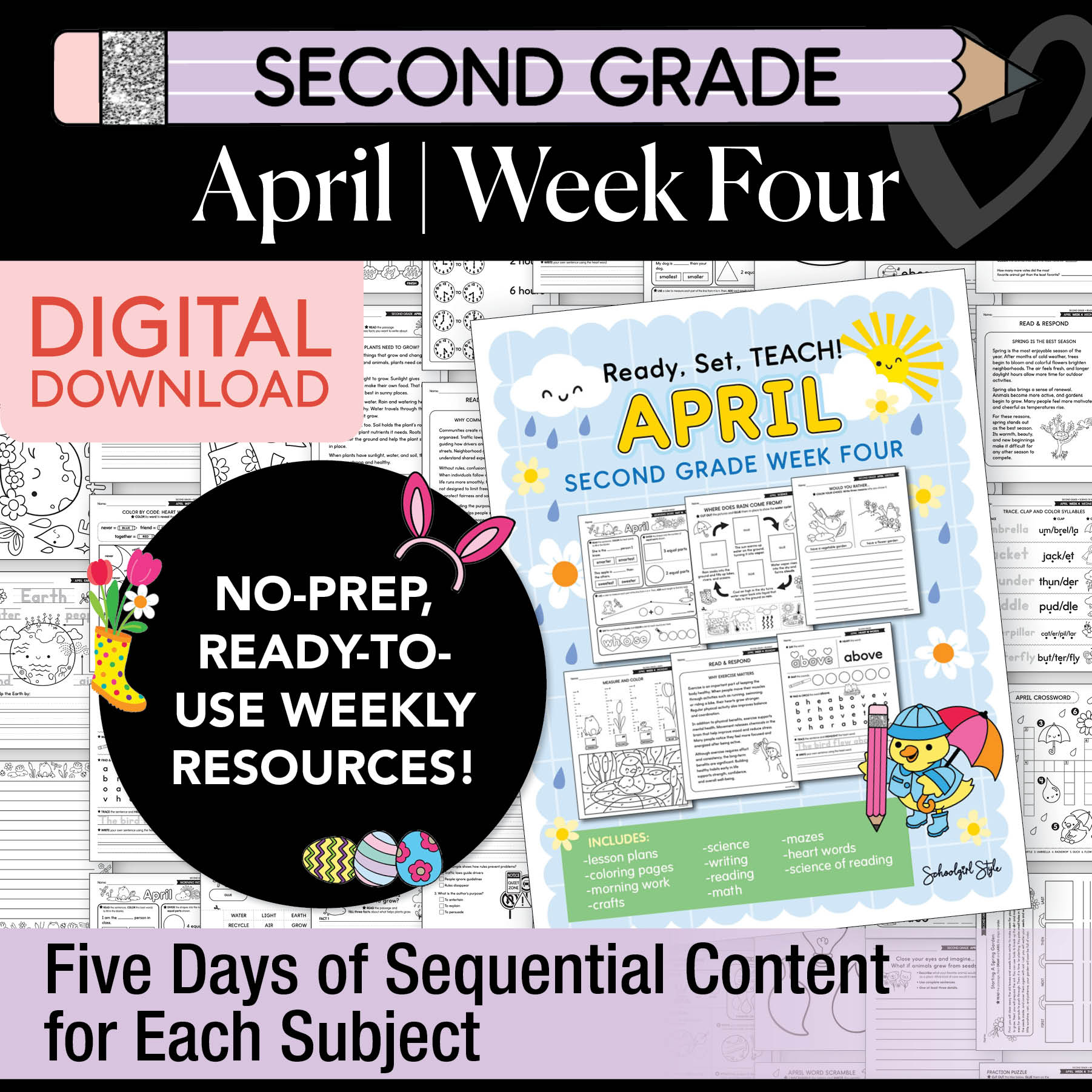 Printable Second Grade April Week 4 Resources – Schoolgirl Style