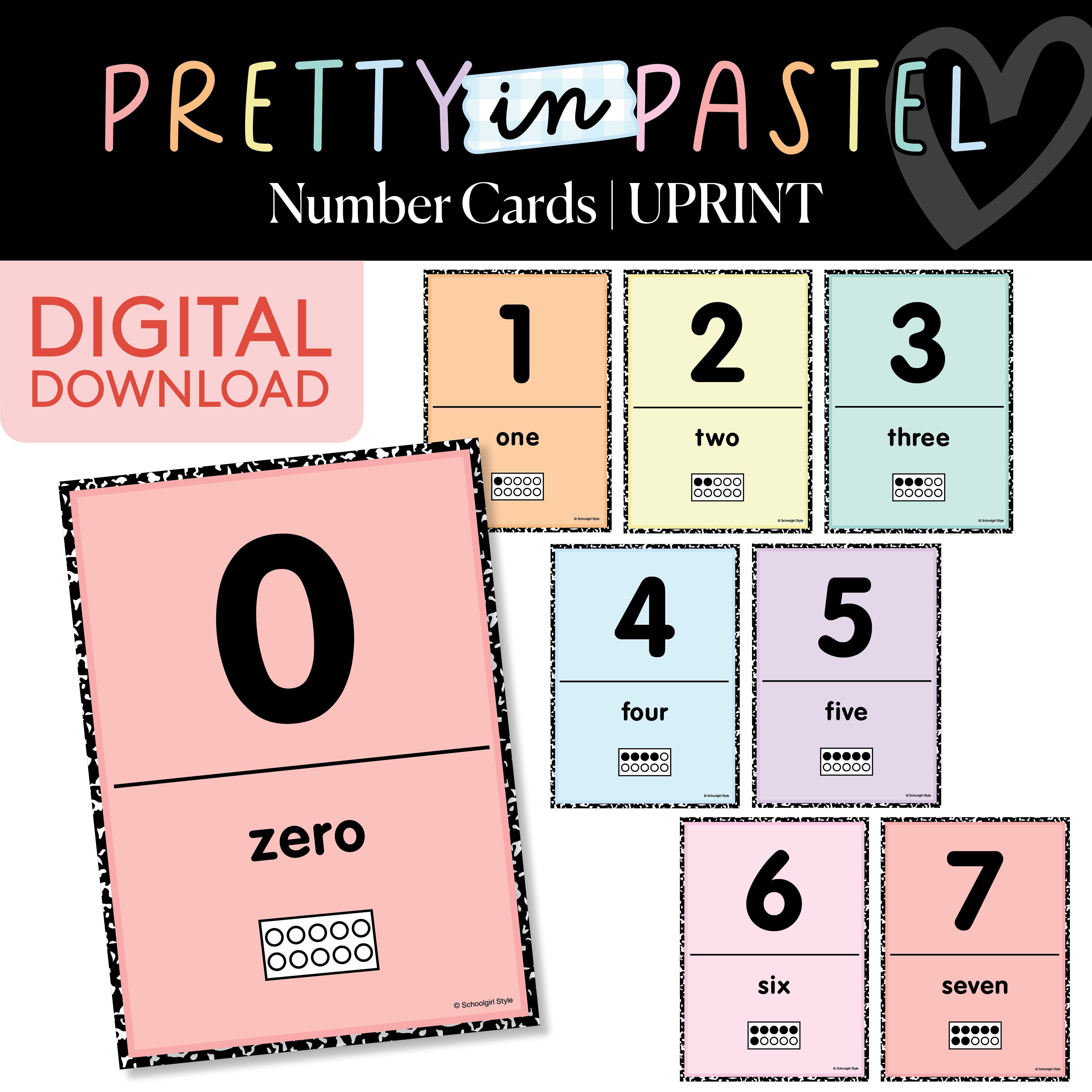 Printable Pastel 0-30 Ten Frames Number Cards | Pretty in Pastel ...
